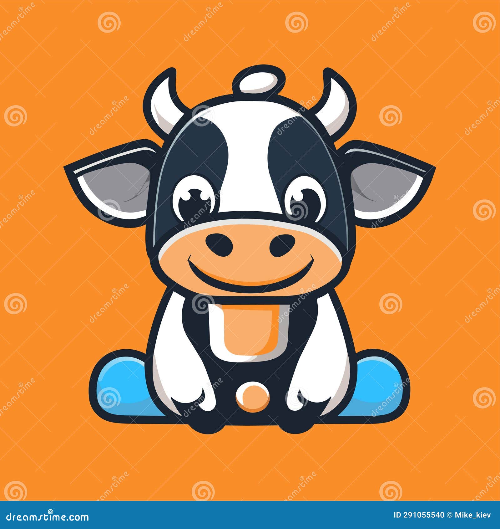 Funny cow logo stock illustration. Illustration of background - 291055540