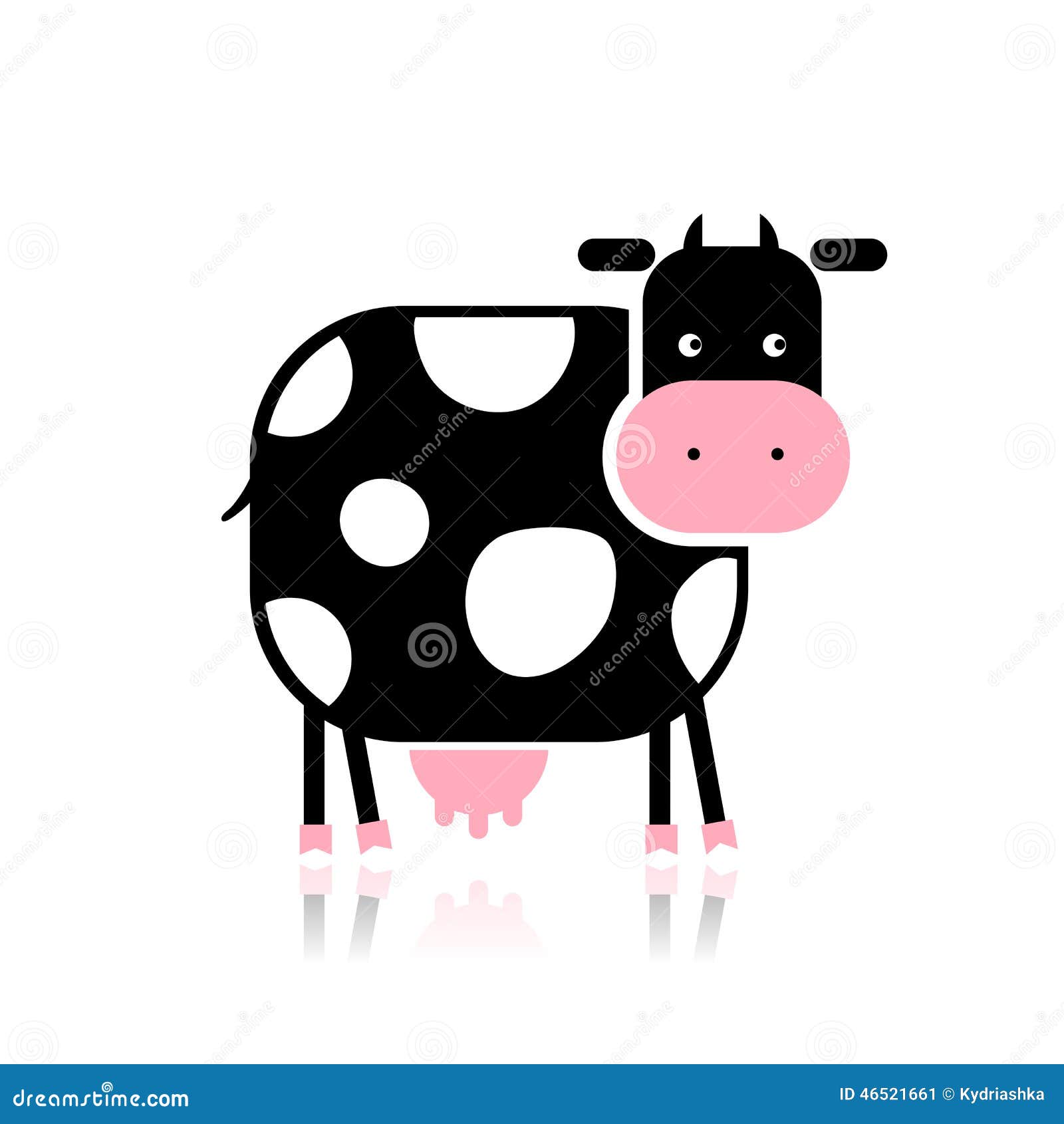Funny cow for your design stock vector. Illustration of design - 46521661