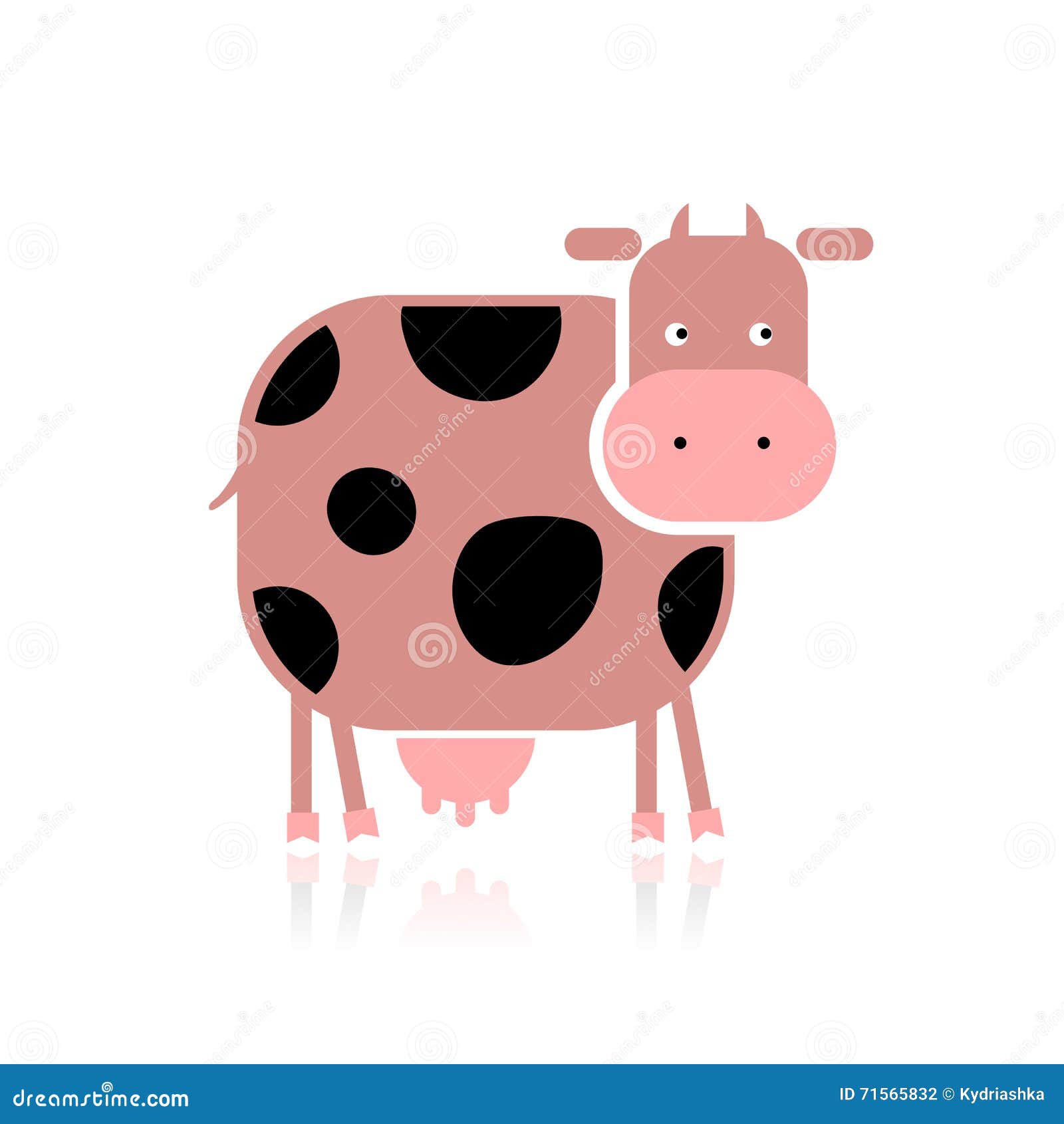 Funny cow for your design stock vector. Illustration of cattle - 71565832