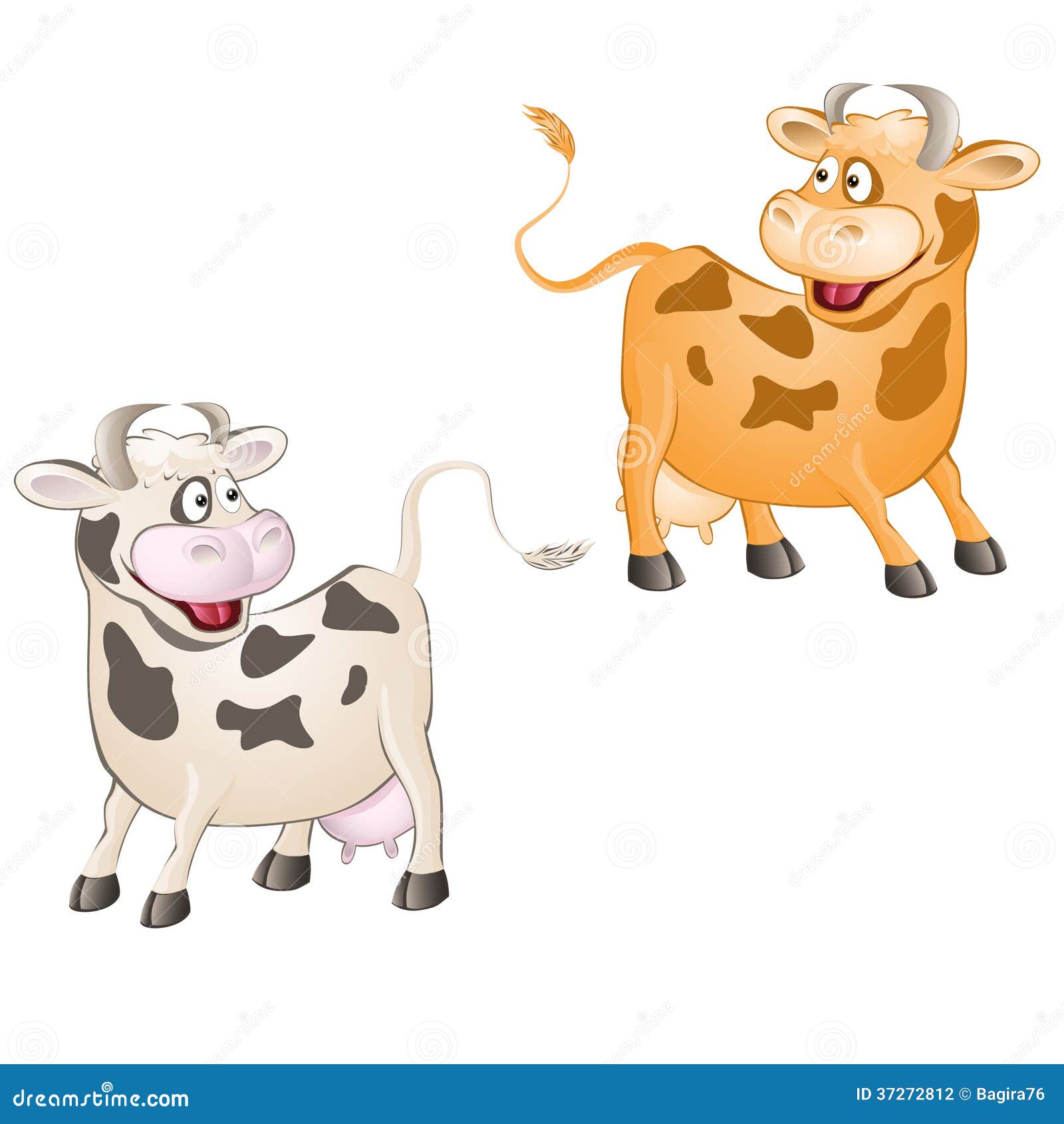 Funny Cows stock vector. Illustration of full, characters - 37272812