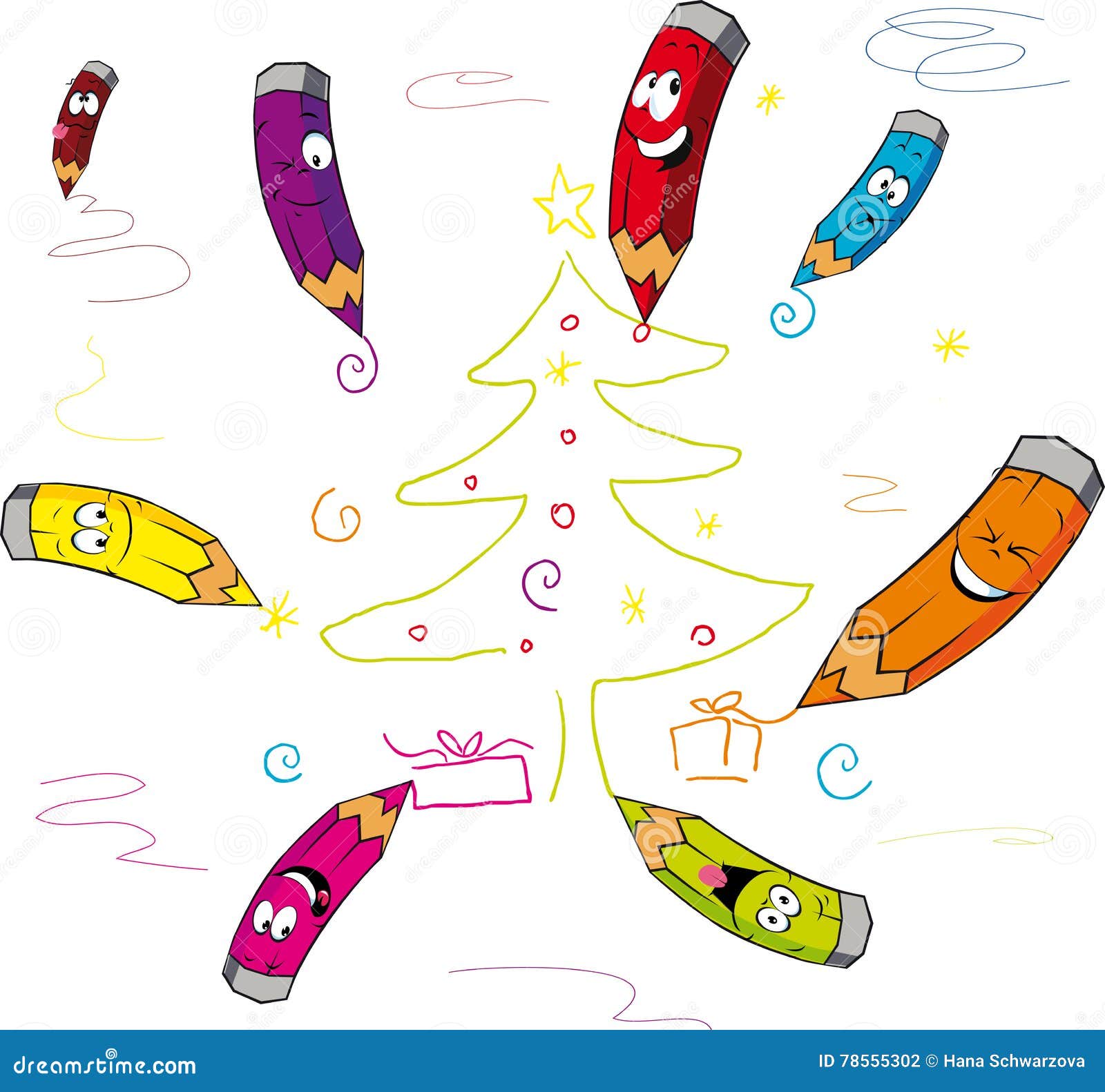 Funny Crayons Cartoon Illustration | CartoonDealer.com #34471737