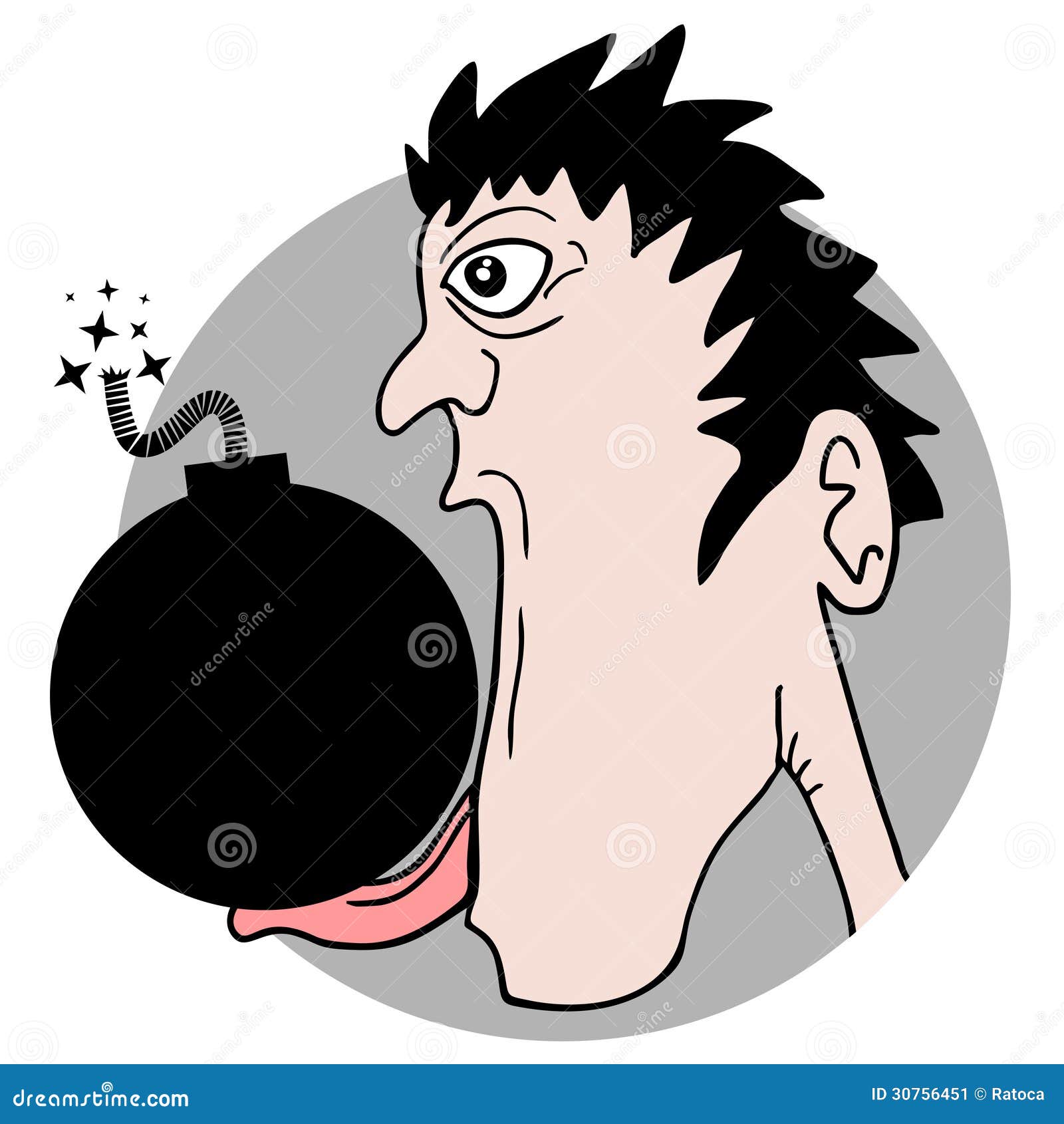 Funny crazy bomb stock vector. Illustration of concept - 30756451