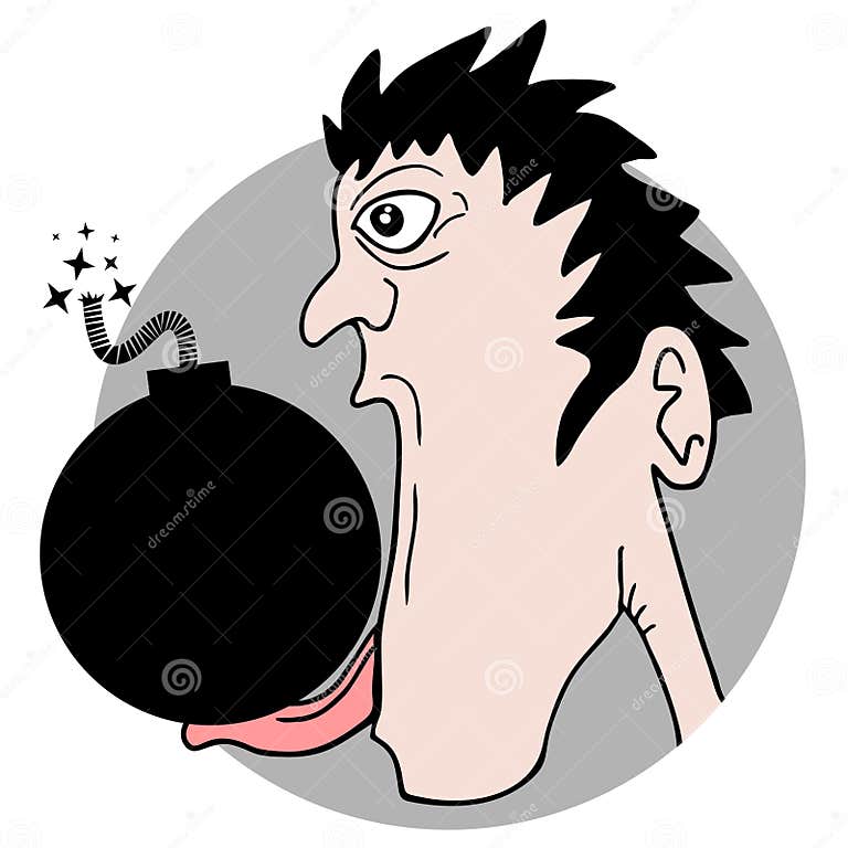 Funny crazy bomb stock vector. Illustration of concept - 30756451