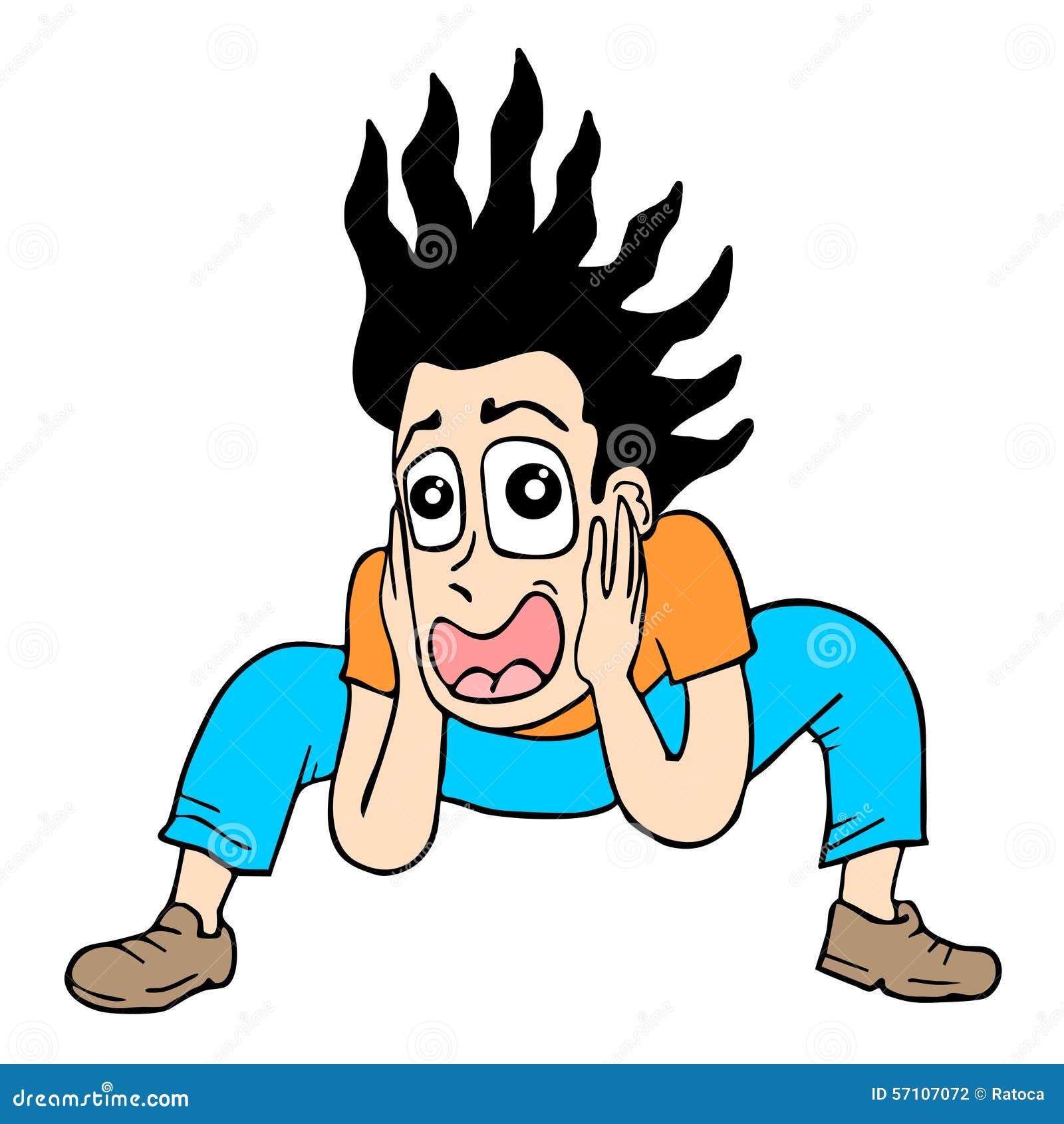 Funny crazy character stock vector. Illustration of tousled - 57107072