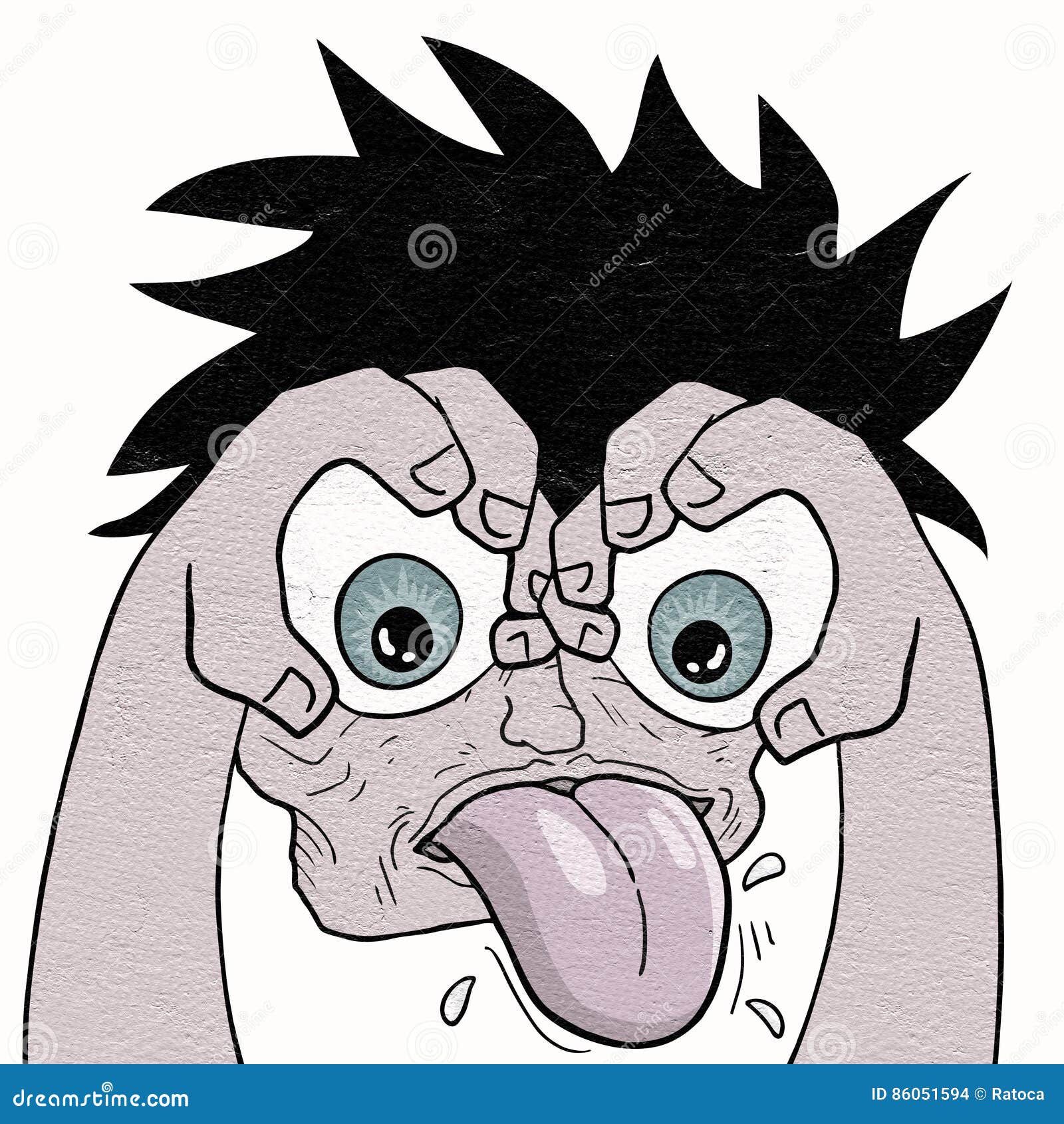 Funny crazy face stock illustration. Illustration of cartoon - 86051594