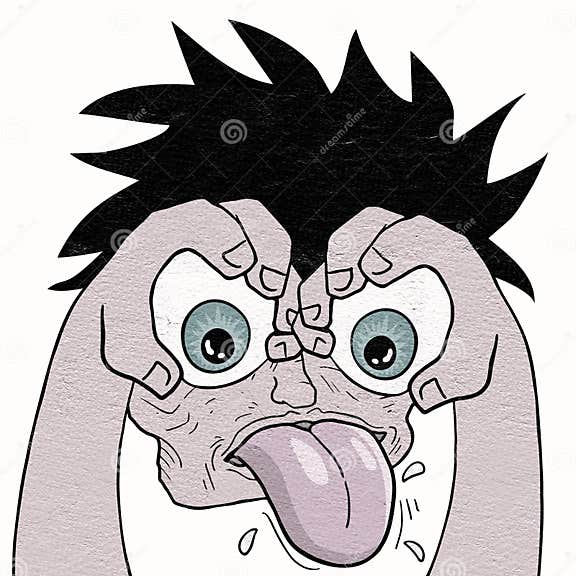 Funny crazy face stock illustration. Illustration of cartoon - 86051594