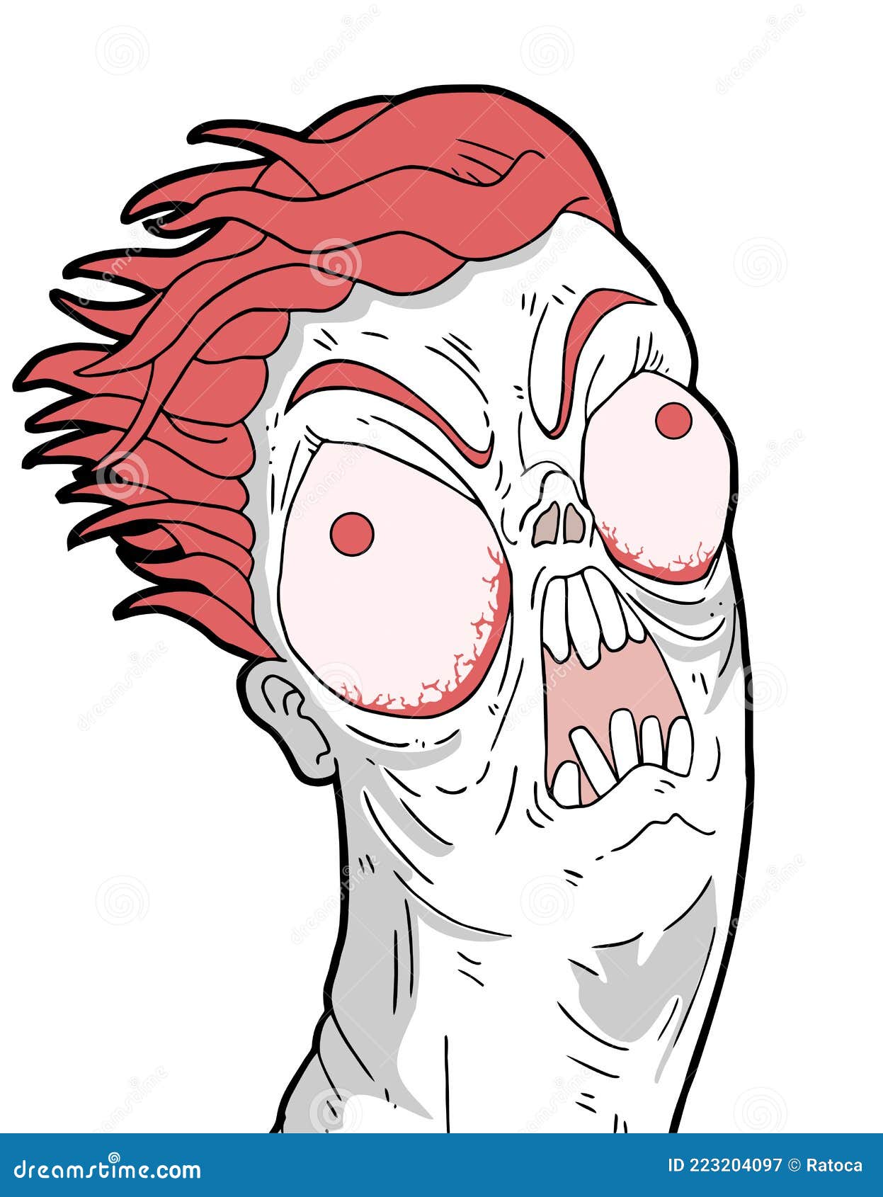 Funny crazy face draw stock vector. Illustration of rebellion - 223204097