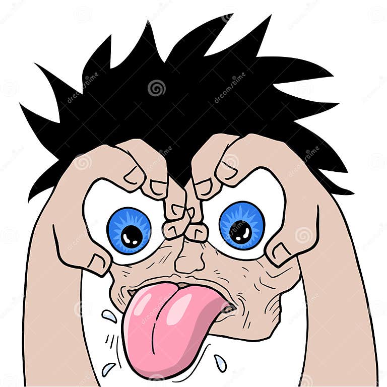 Funny crazy face stock vector. Illustration of view, emotion - 71877270