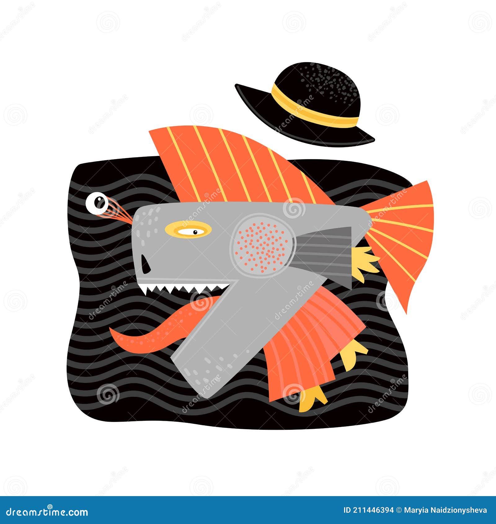Crazy Fish Vector Illustration | CartoonDealer.com #7643434