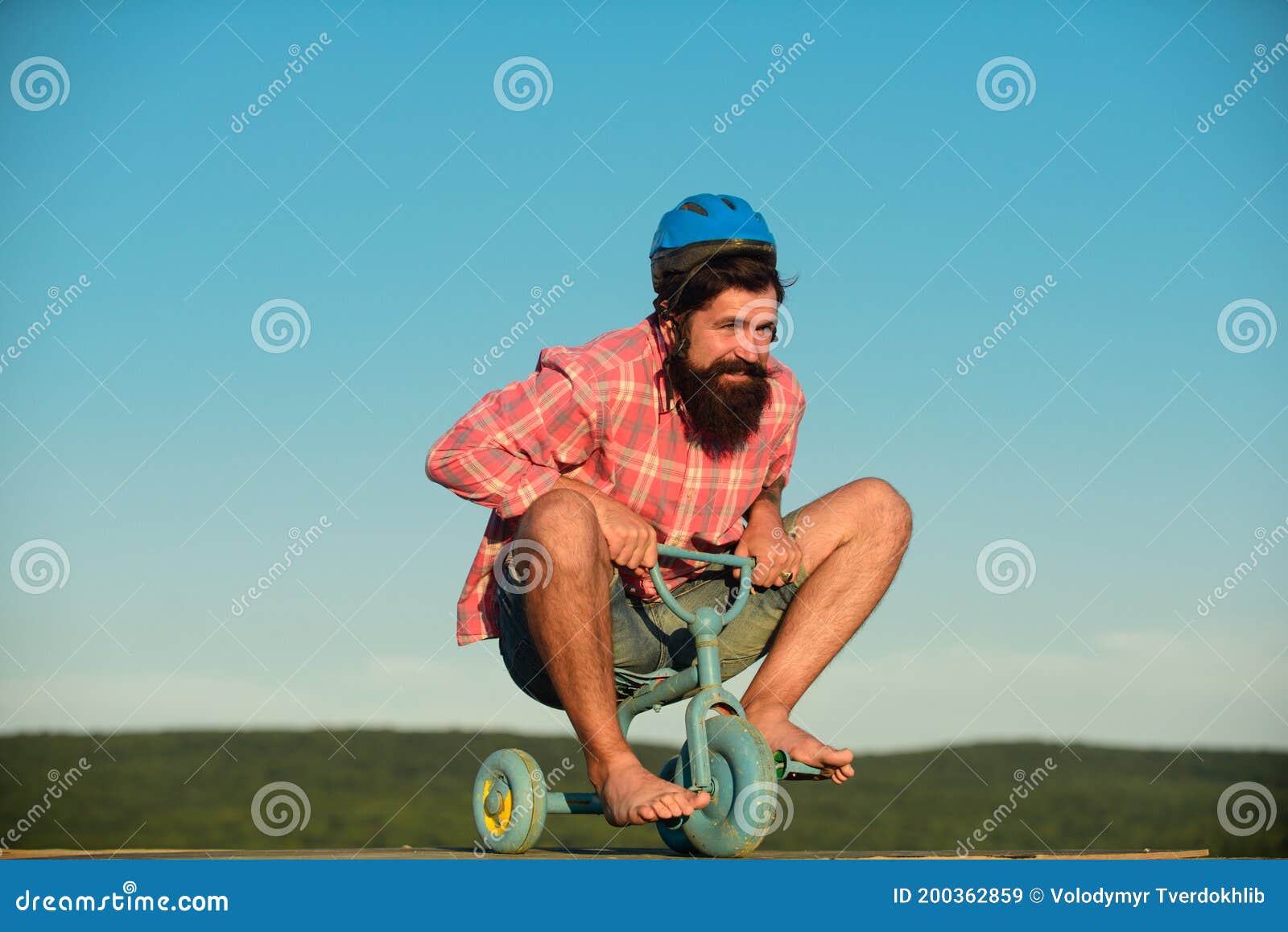 Funny Crazy Man is Riding a Bike. Stock Image - Image of biker, cycle ...