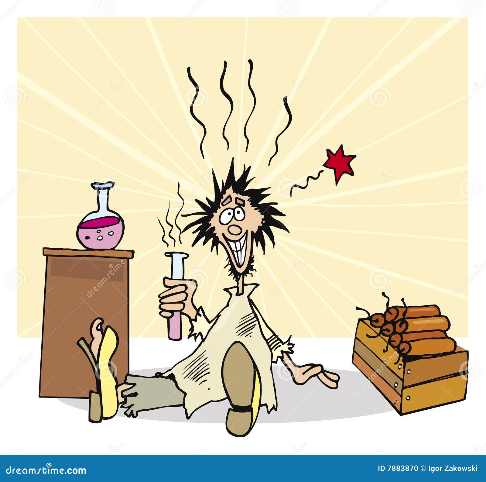 Crazy Mad Scientist Characte In 3d Waving His Arms And Cheering Stock ...