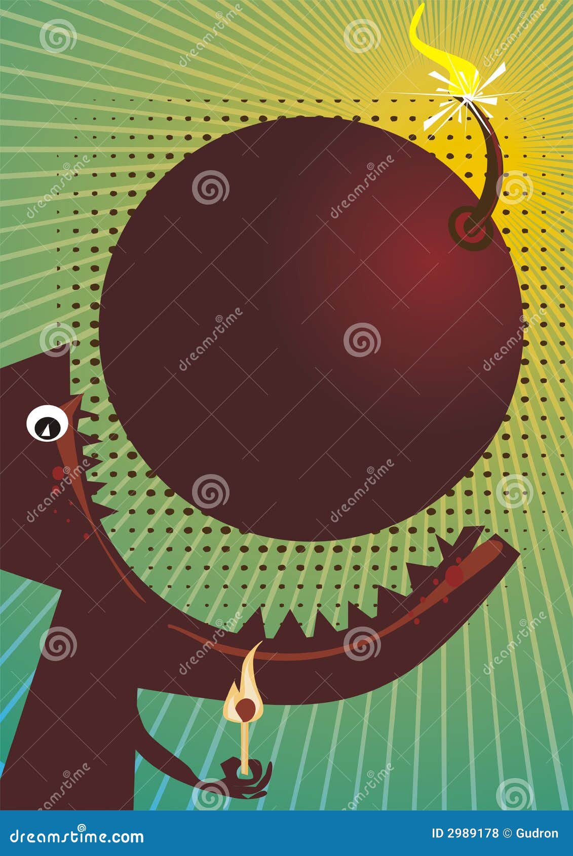 Funny Creature Eating a Bomb Stock Illustration - Illustration of ...