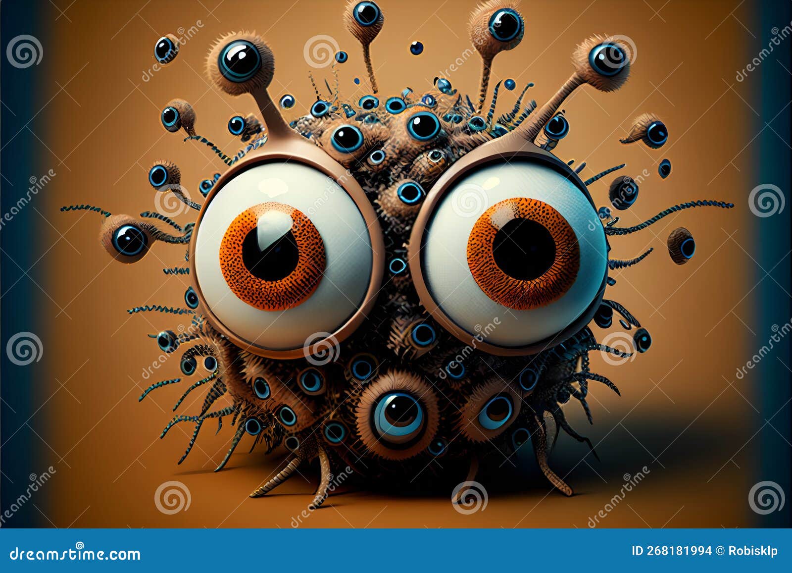 Funny Creature with Many Eyes Stock Illustration - Illustration of ...