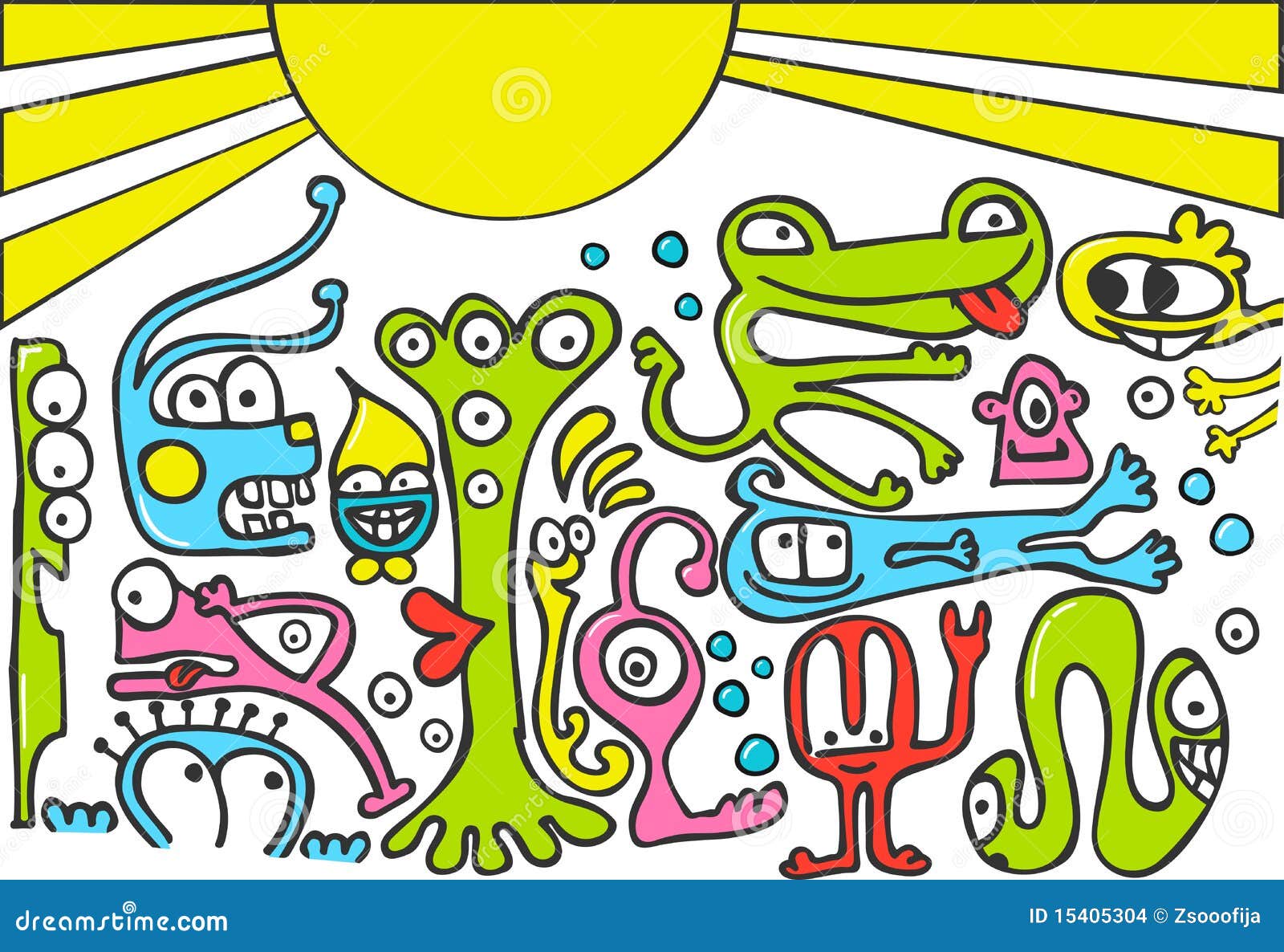 Funny Creatures Vector Illustration | CartoonDealer.com #15405304