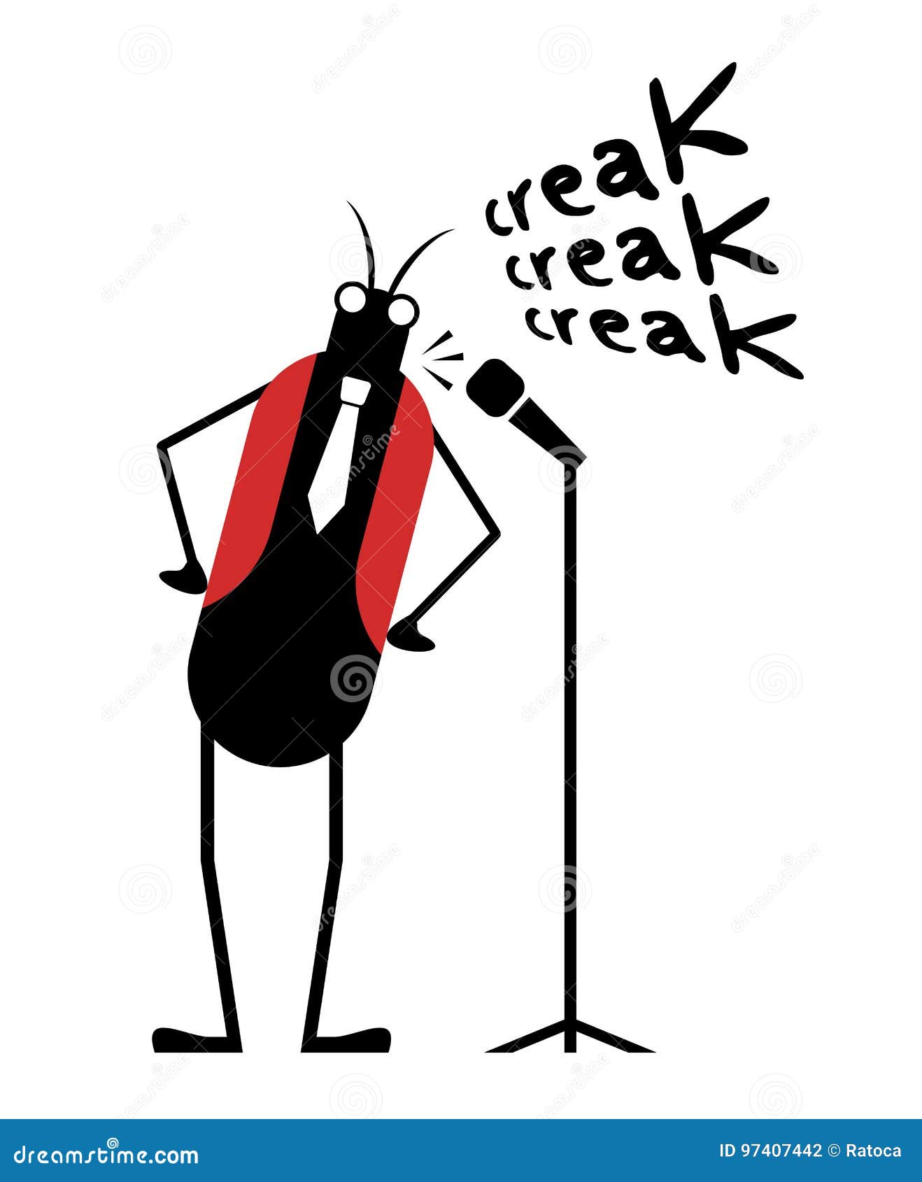 Funny Cricket Insect Illustration Stock Vector - Illustration of ...