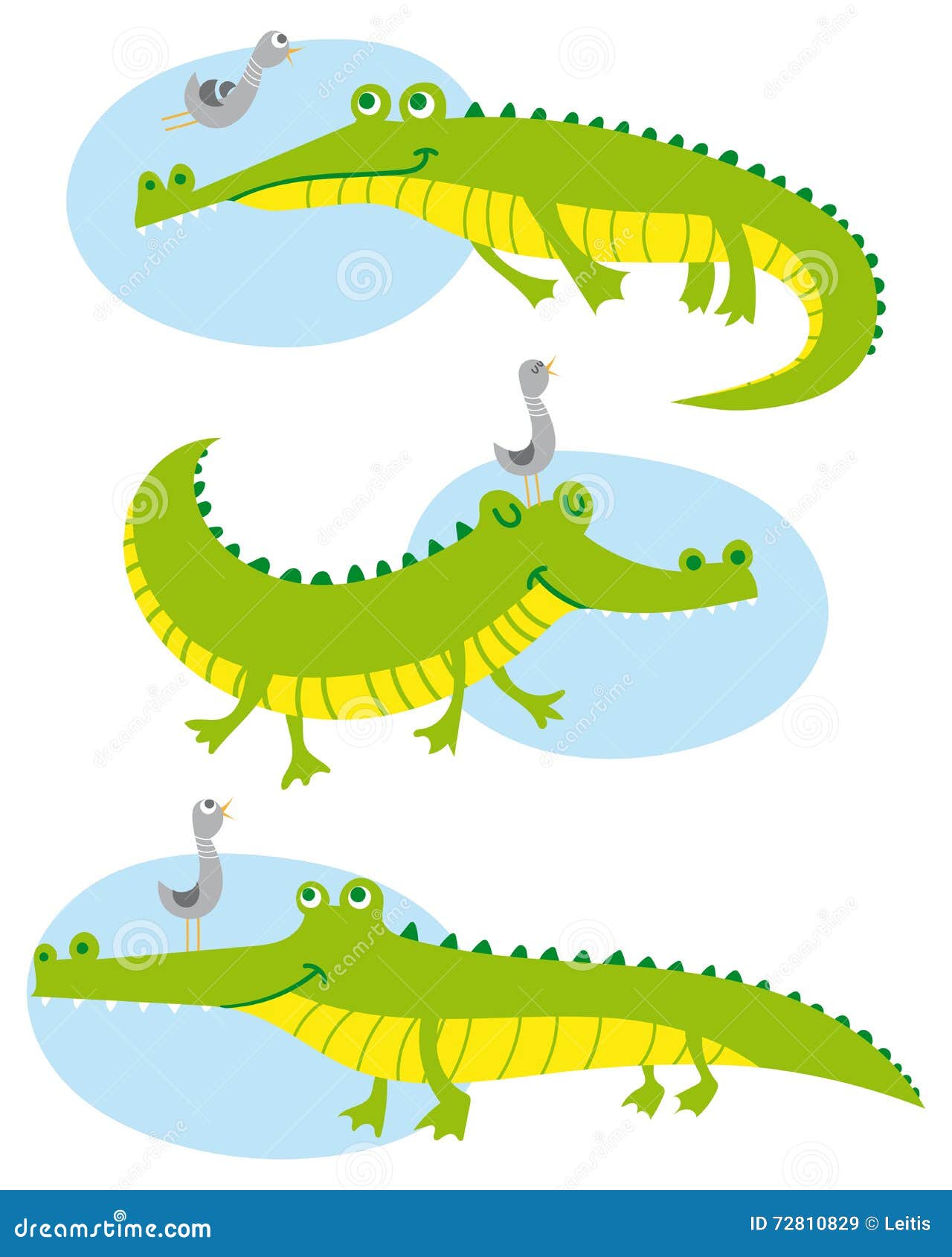 Funny crocodiles stock vector. Illustration of cartoon - 72810829