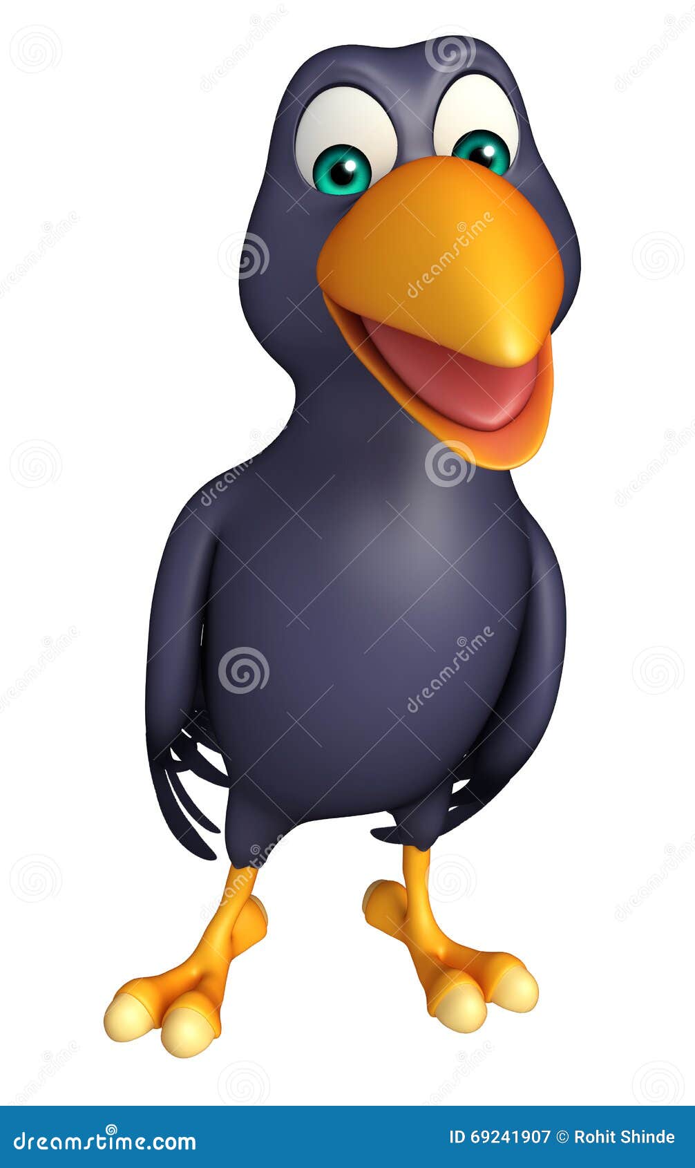 Funny Crow Cartoon Character Stock Illustration - Illustration of funny ...