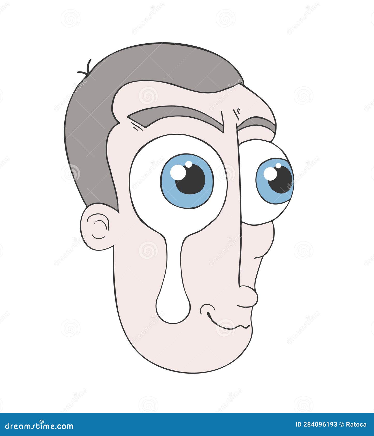 Funny cry face draw stock vector. Illustration of draw - 284096193