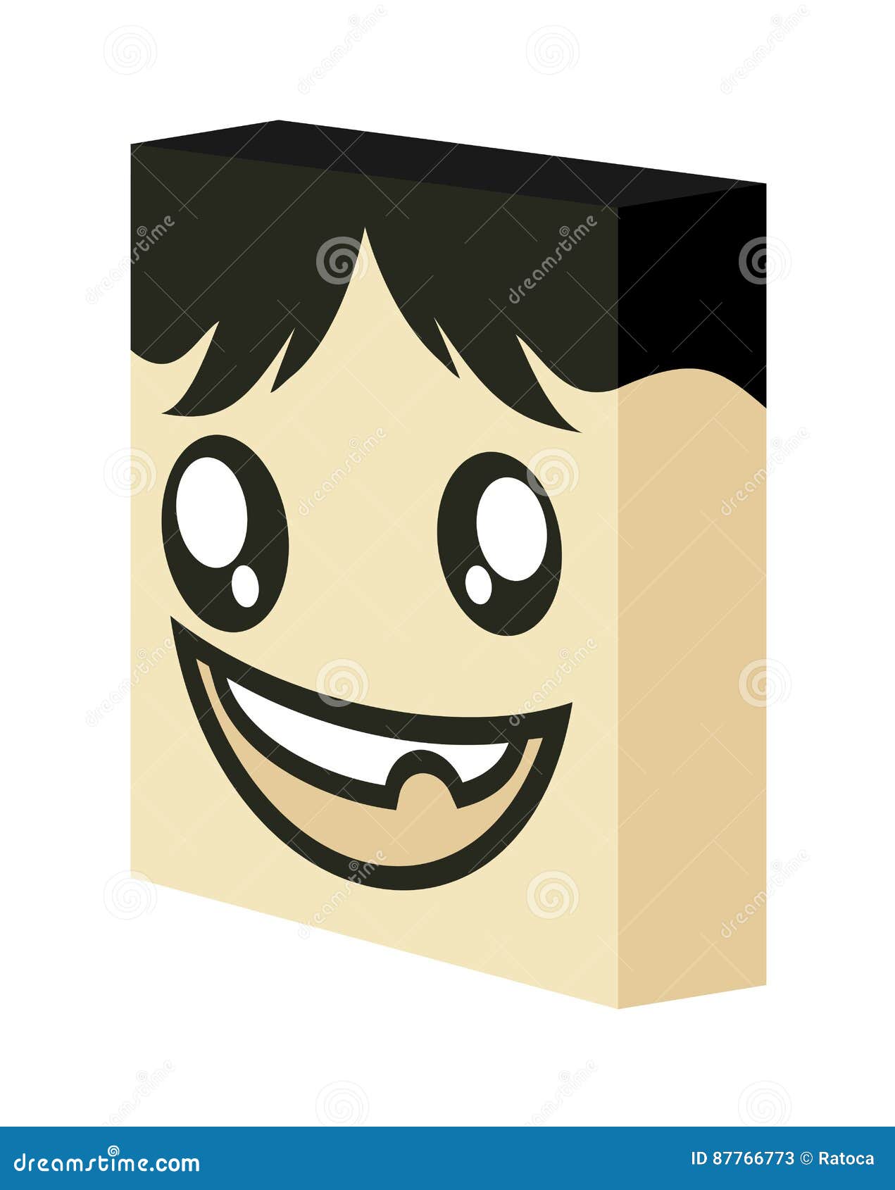Funny Cube Face Illustration Stock Vector - Illustration of face ...