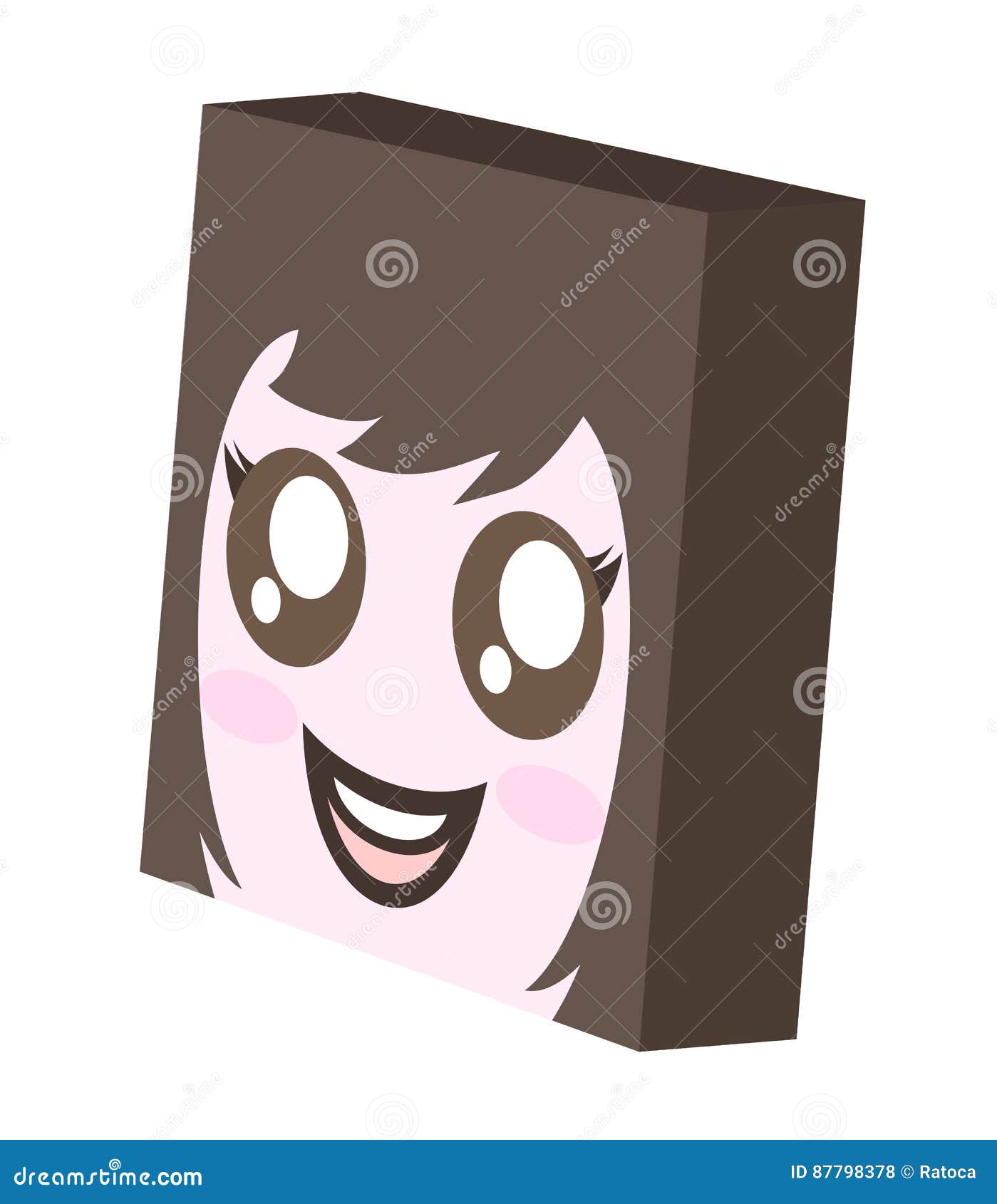 Funny Cube Face Illustration Stock Vector - Illustration of sign ...