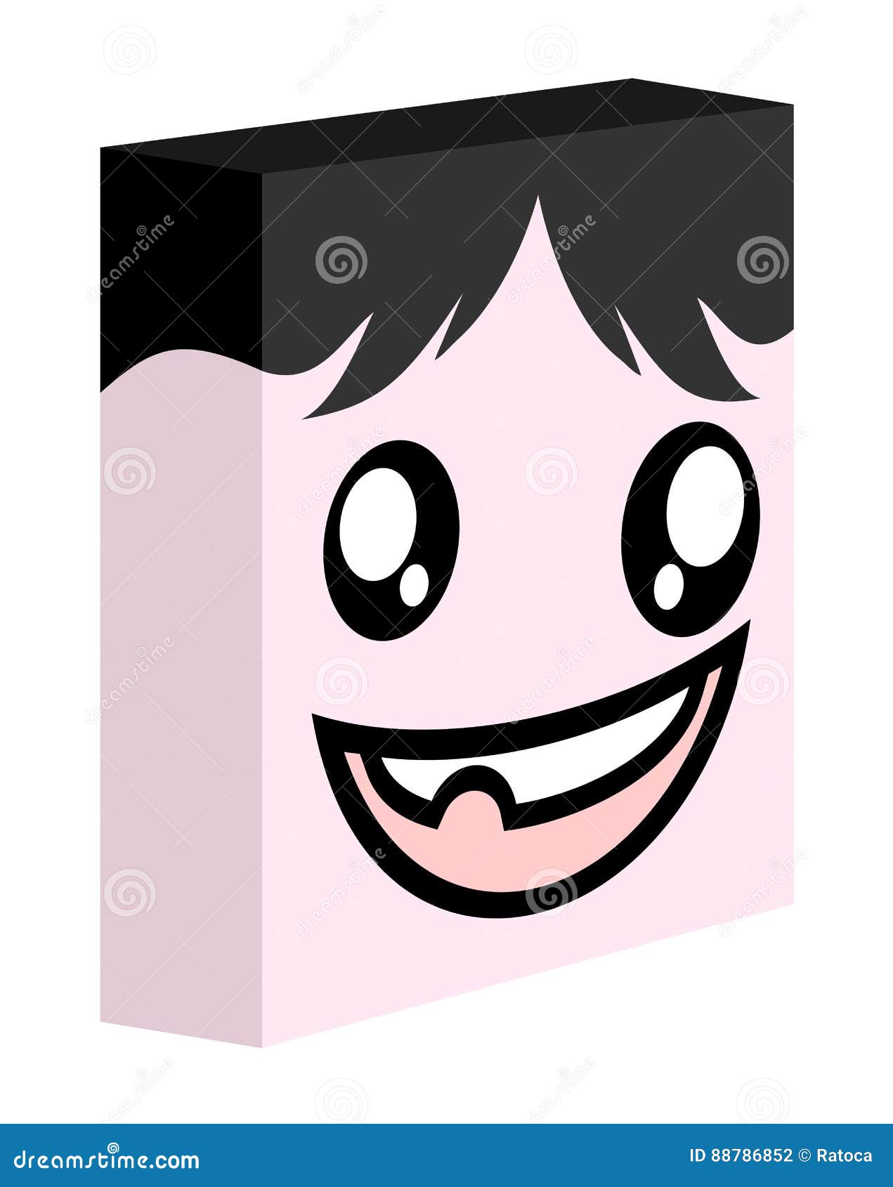 Funny Cube Face Illustration Stock Vector - Illustration of emoticon ...