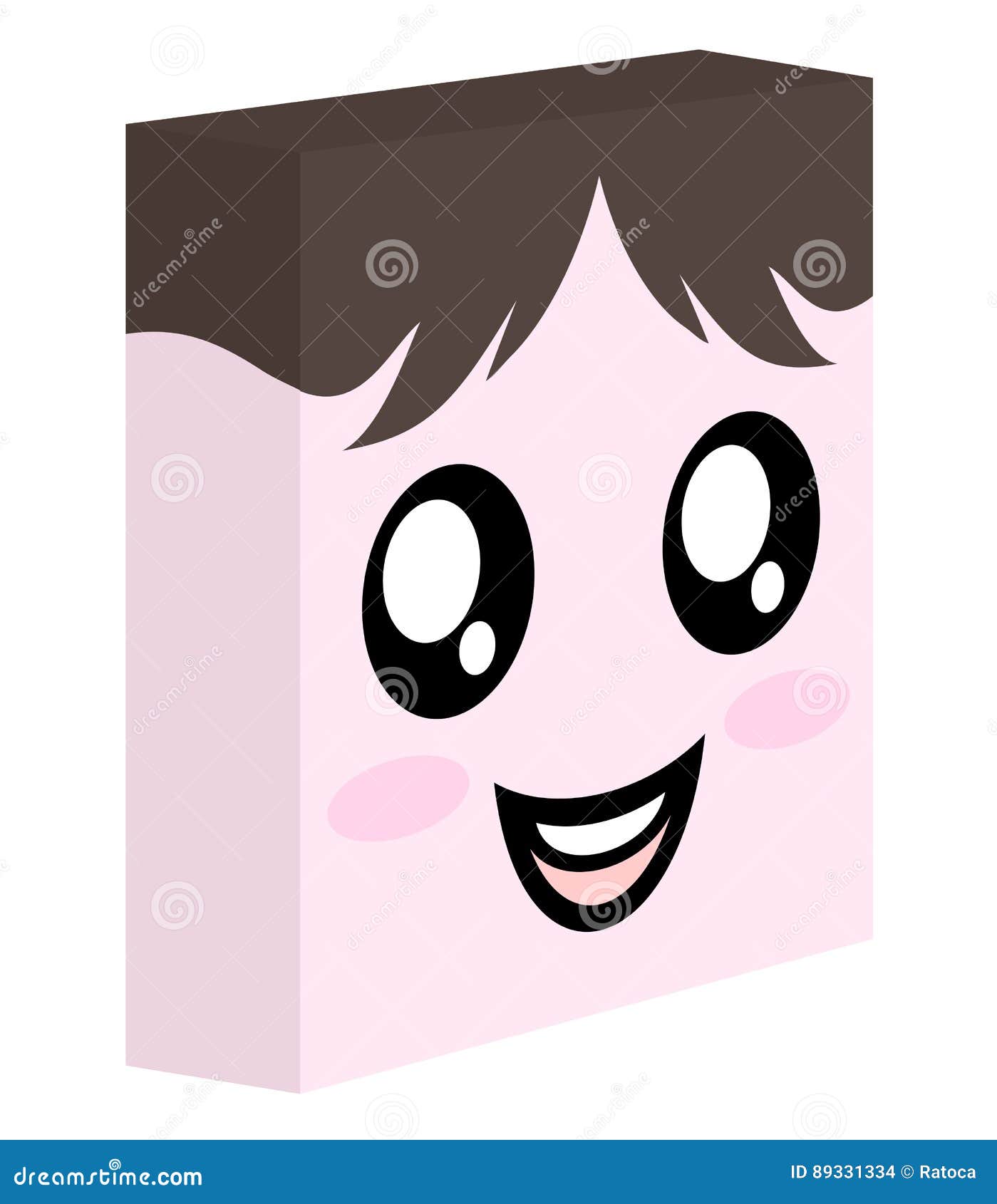 Funny Cube Face Illustration Stock Vector - Illustration of design ...