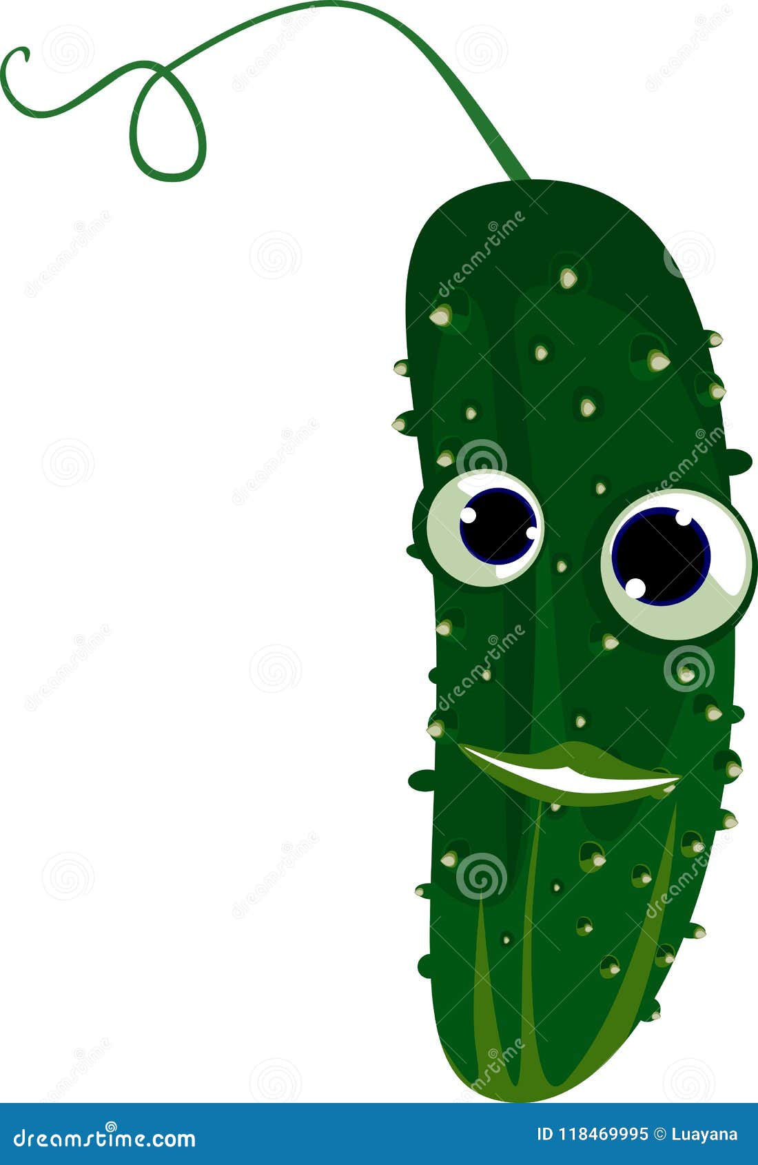 Funny cucumber stock vector. Illustration of food, face - 118469995