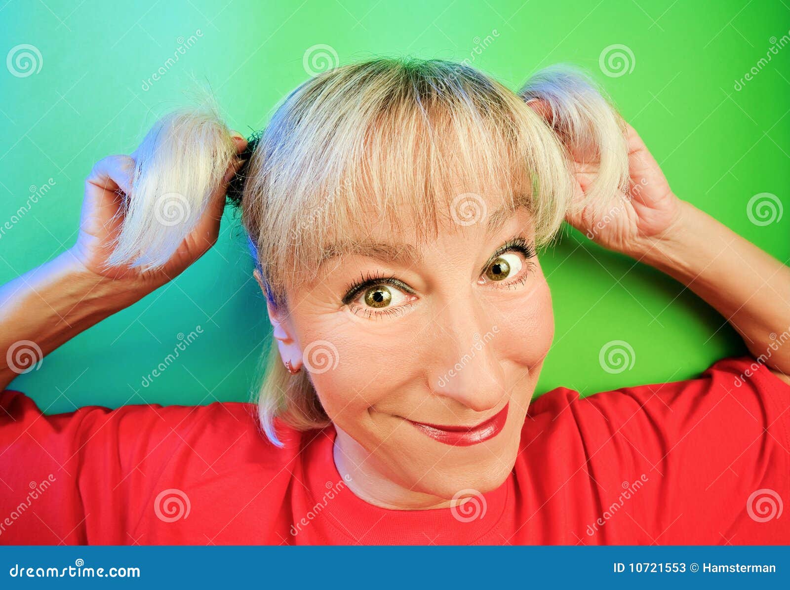 Funny Cunning Woman Portrait Stock Image - Image of laughing, plait ...
