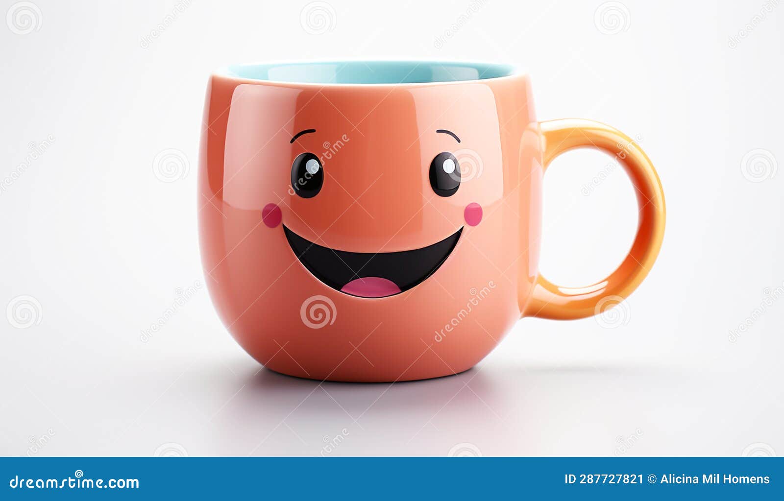 Funny Cup with Smiling Face. AI Generated Stock Illustration ...