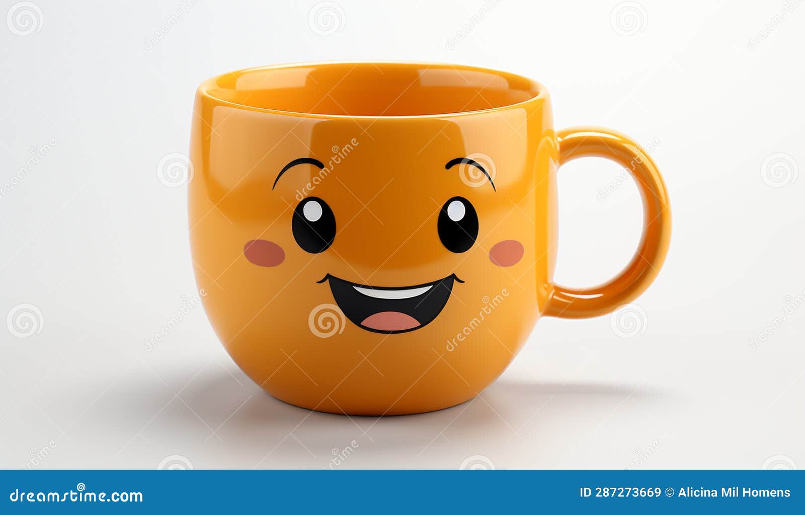 Funny Cup with Smiling Face. AI Generated Stock Illustration ...