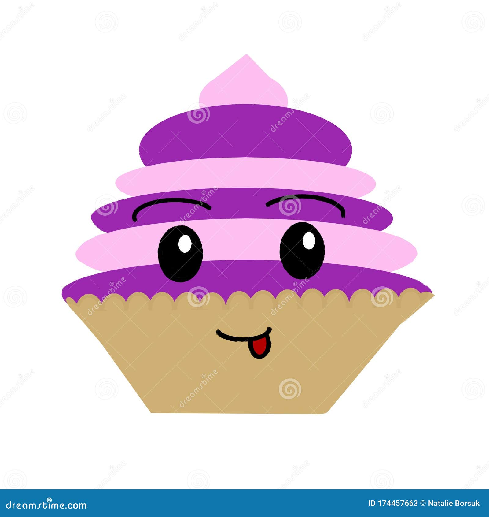 A funny cupcake stock illustration. Illustration of verctor - 174457663