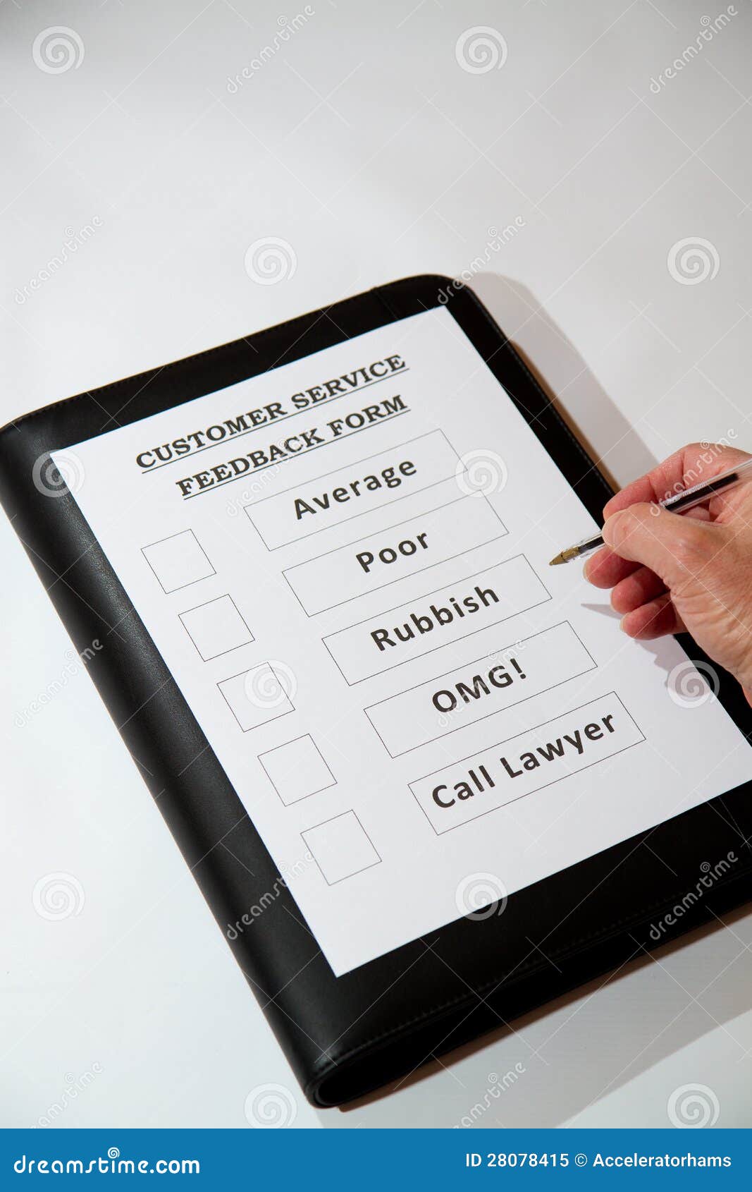Funny Customer Service Feedback Document Stock Image - Image of choice ...
