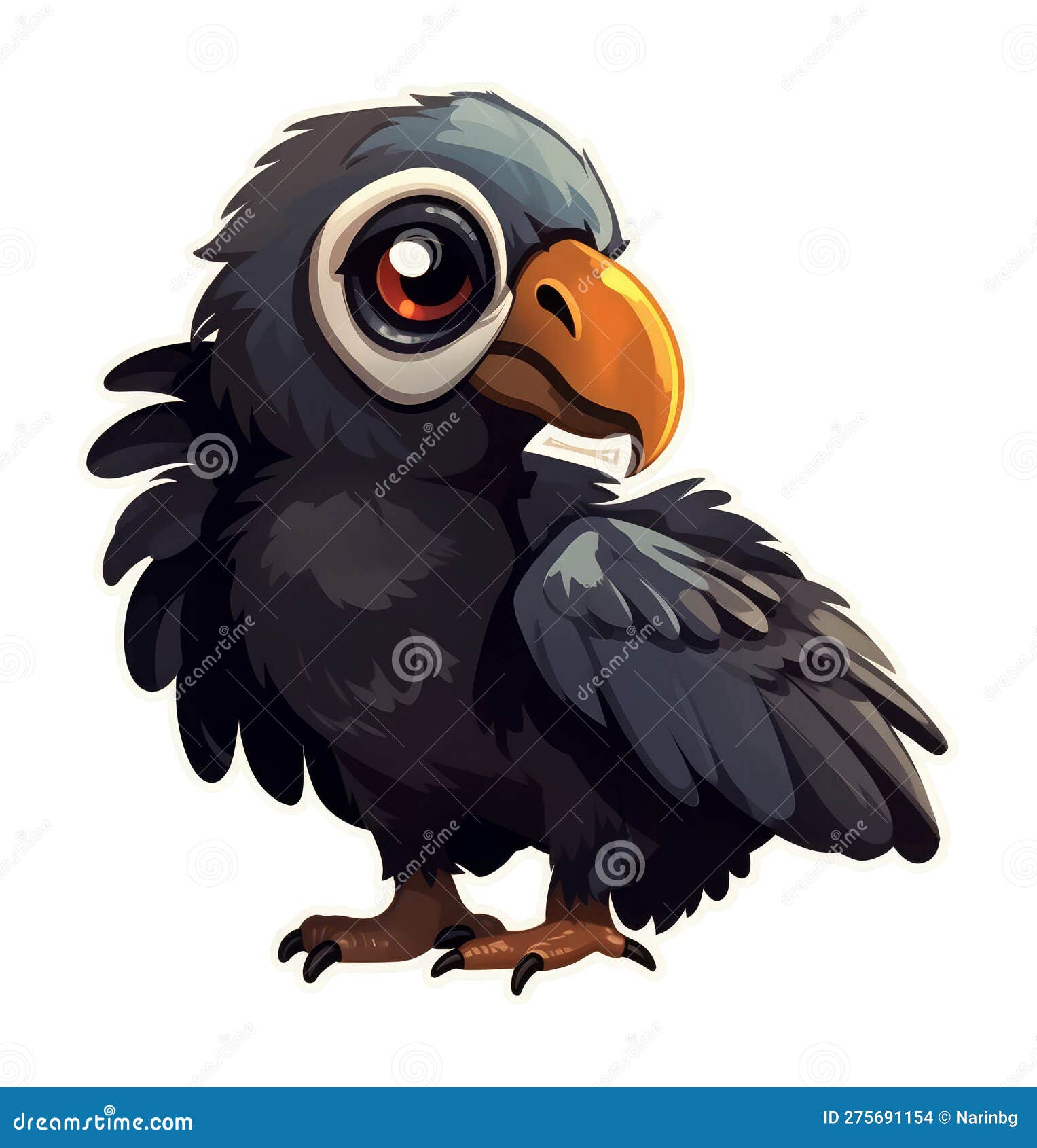 Funny and Cute Bird Transparency Sticker, Andean Condor Stock Photo ...