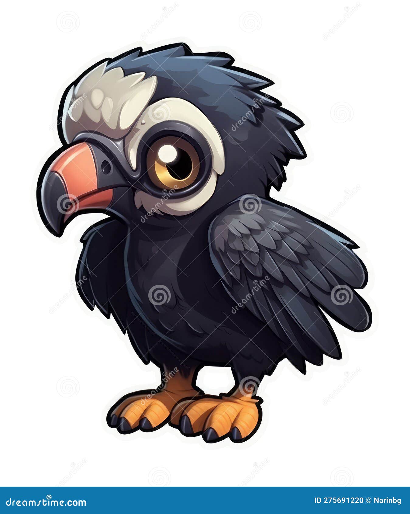 Funny and Cute Bird Transparency Sticker, Andean Condor Stock Photo ...