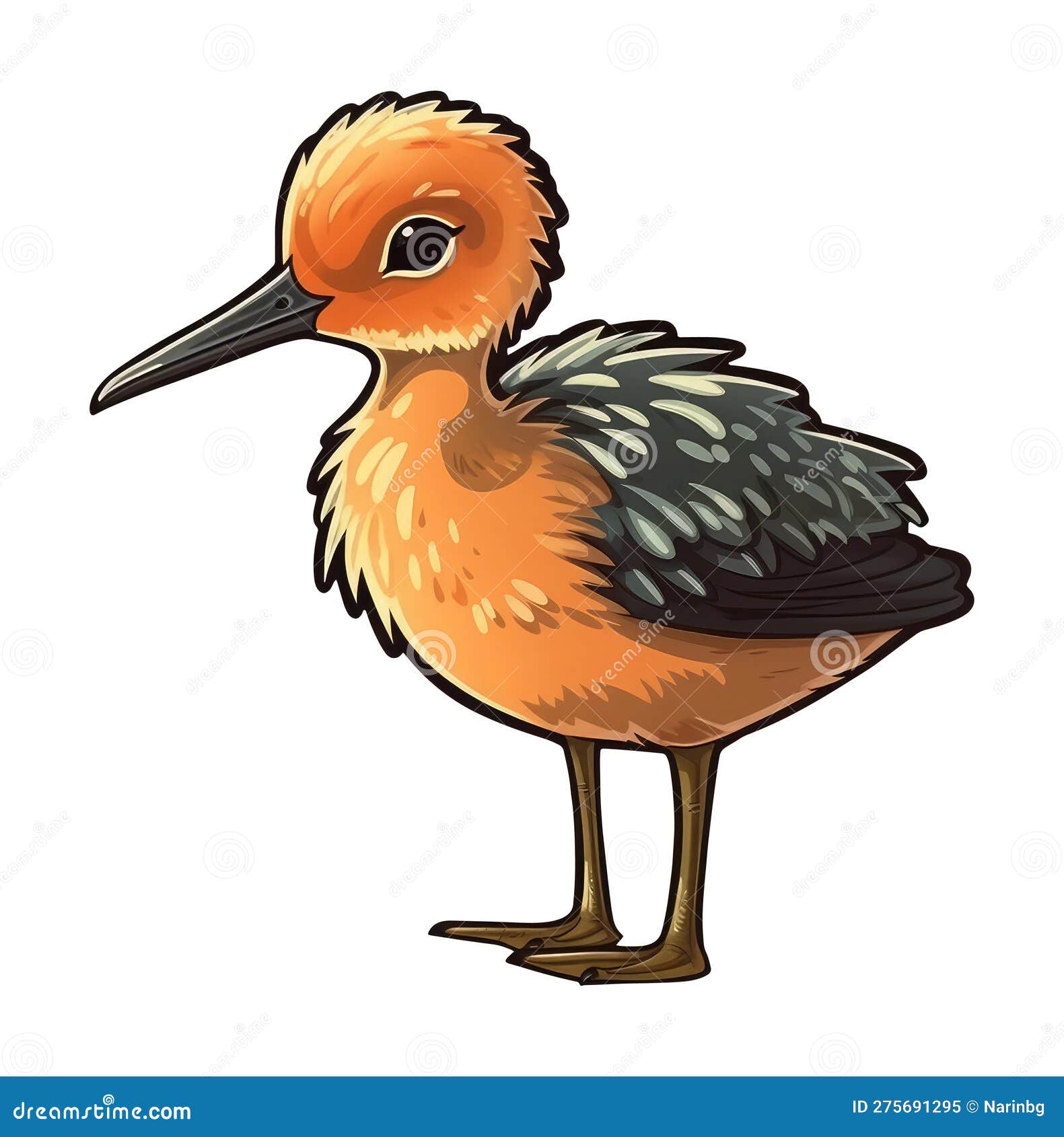 Funny and Cute Bird Transparency Sticker, Black-tailed Godwit Stock ...