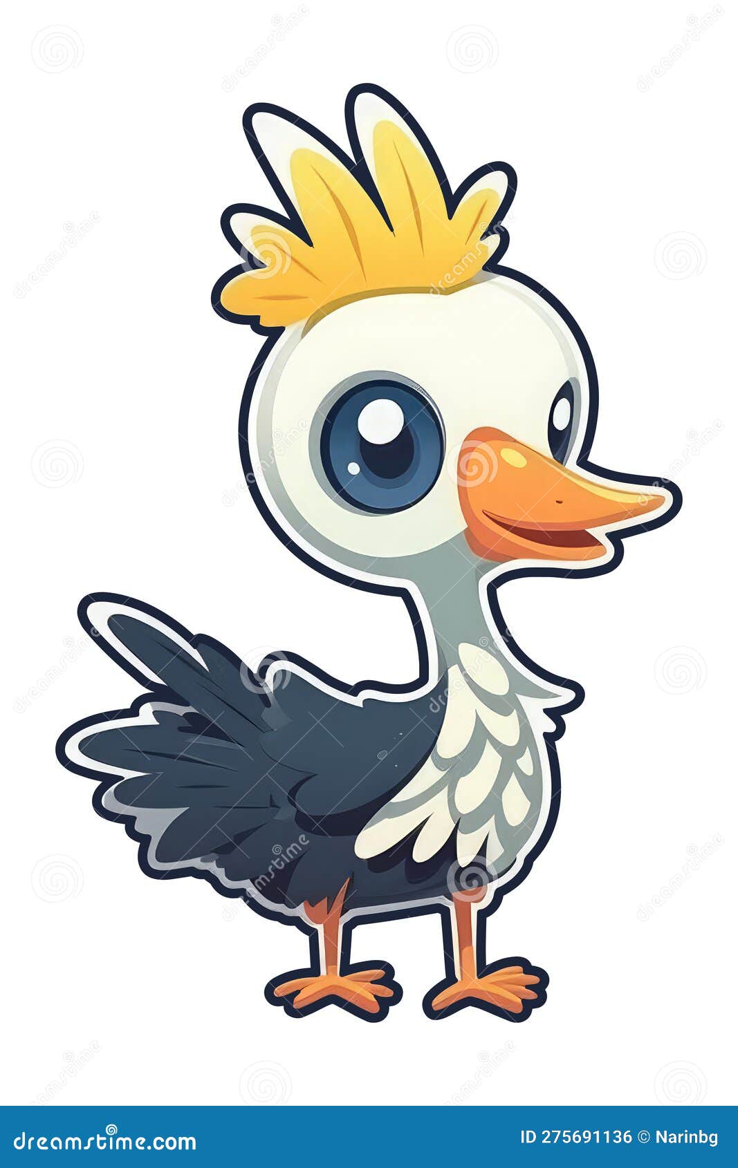 Funny and Cute Bird Transparency Sticker, Crowned Crane Stock Photo ...