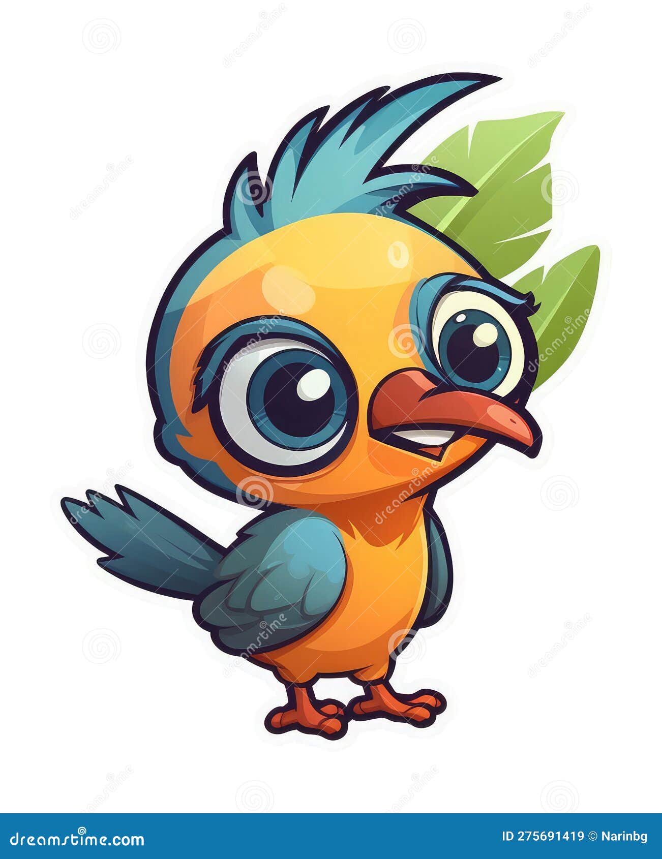 Funny and Cute Bird Transparency Sticker, Greater Bird-of-Paradise ...