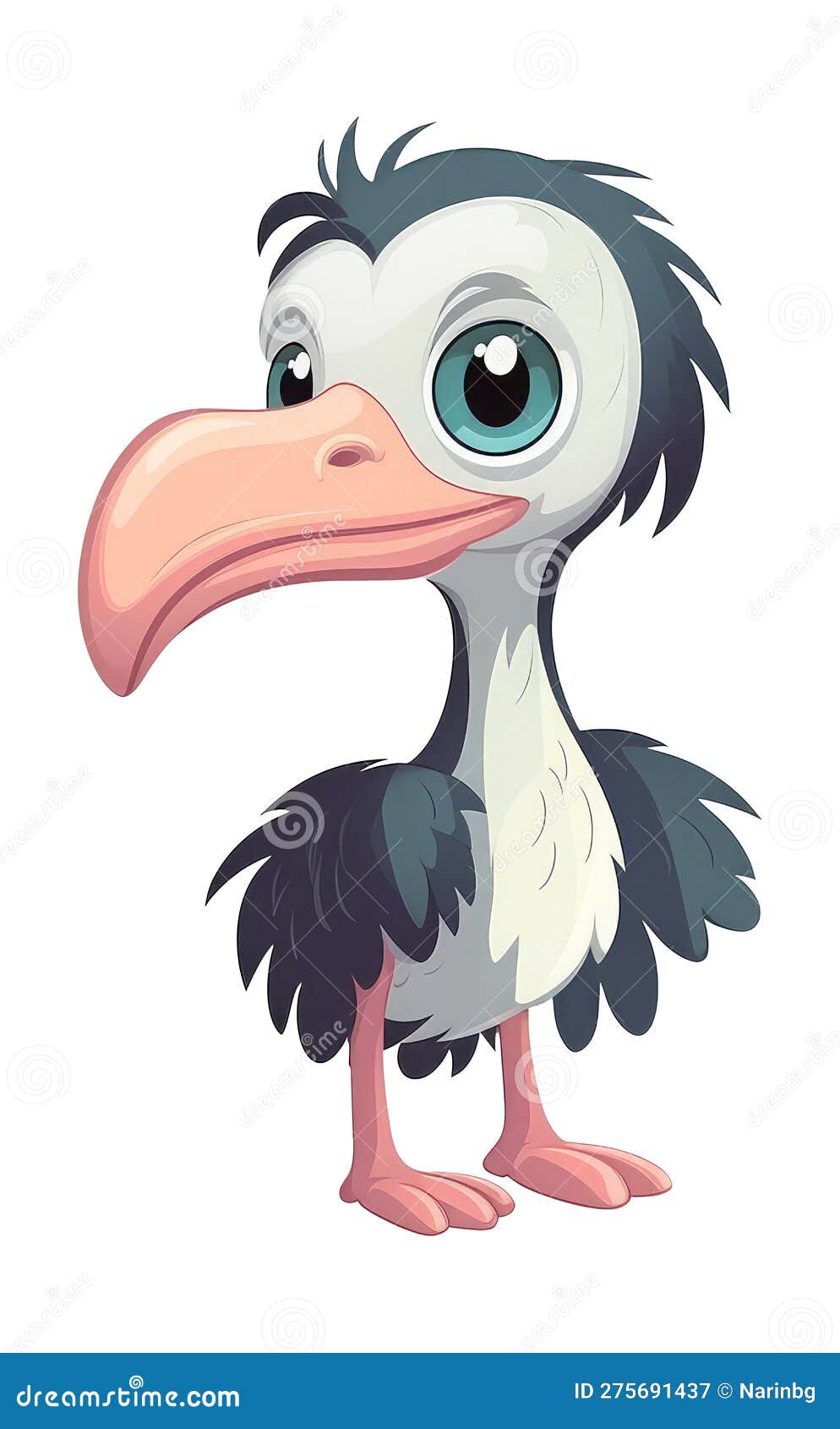Marabou Stork Cartoon Bird Coloring Vector Illustration | CartoonDealer ...