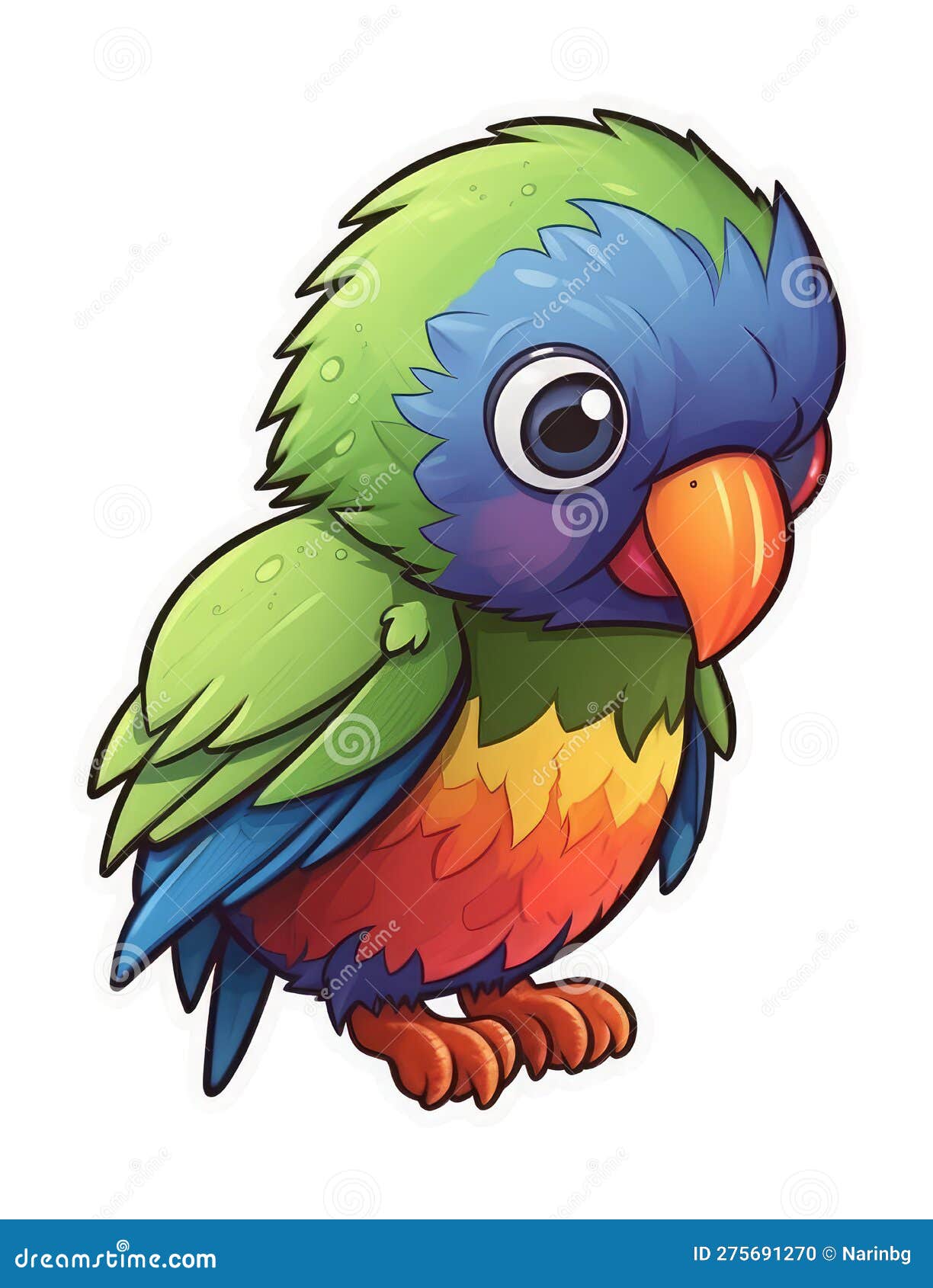 Funny and Cute Bird Transparency Sticker, Rainbow Lorikeet Stock Photo ...