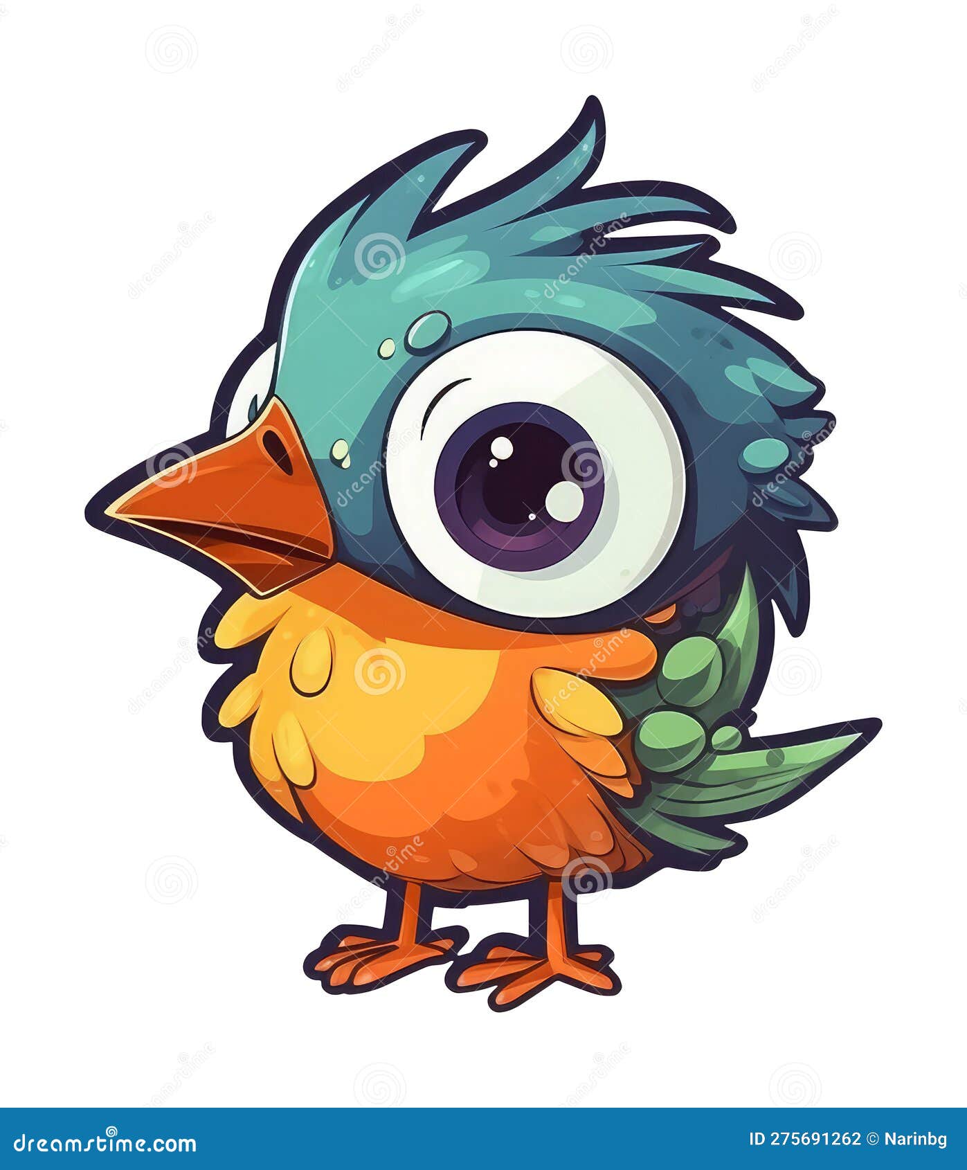 Funny and Cute Bird Transparency Sticker, Superb Bird-of-Paradise Stock ...