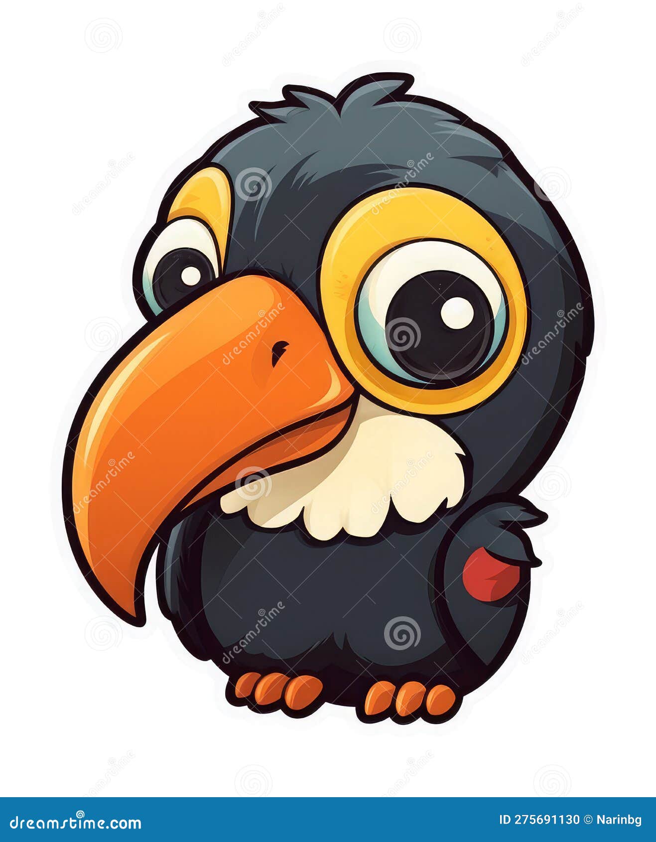 Cute Toco Toucan Vector Illustration For Kids Isolated On White ...