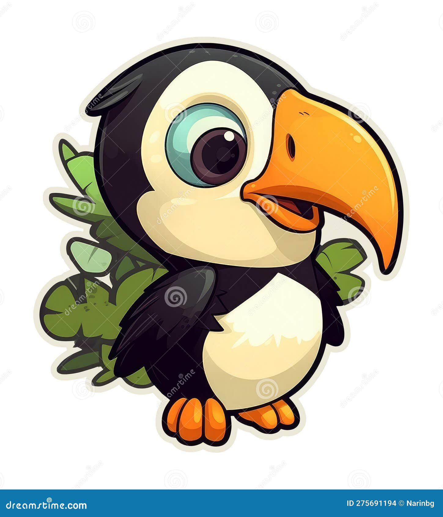 Cute Toco Toucan Vector Illustration For Kids Isolated On White ...