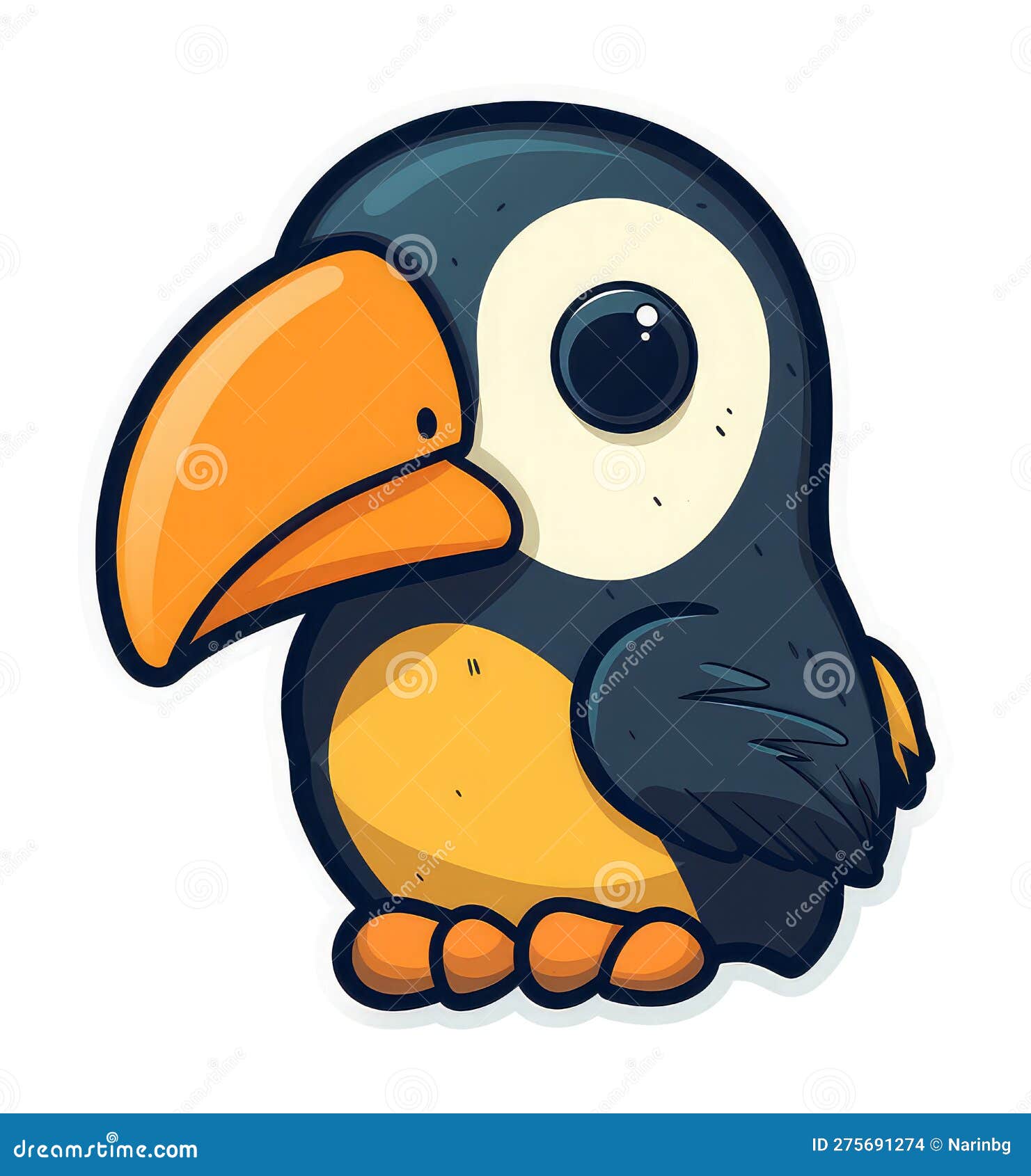 Cute Toco Toucan Vector Illustration For Kids Isolated On White ...