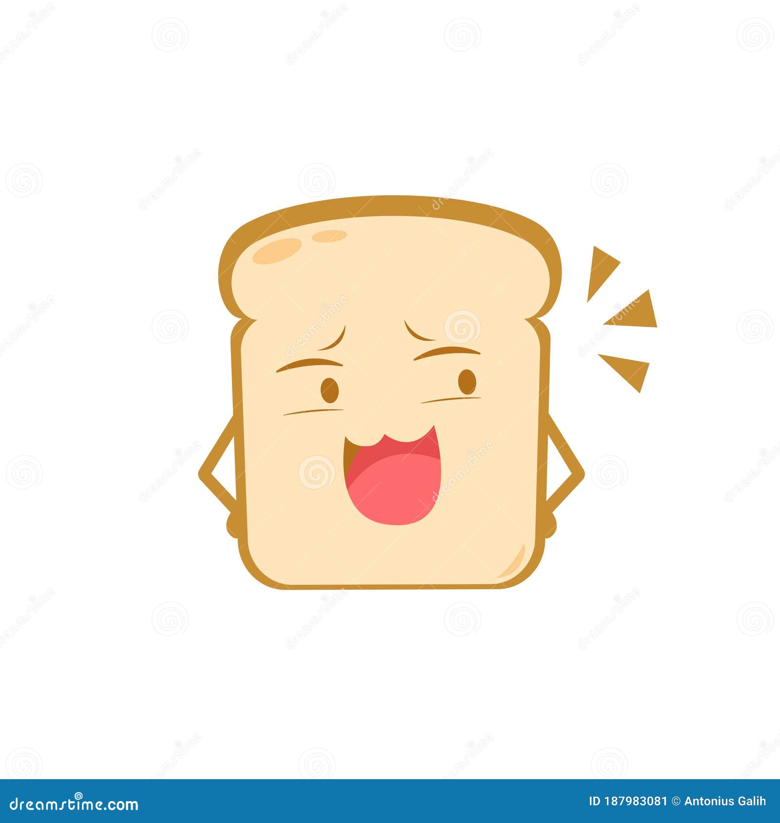 Funny Cute Bread Character. Vector Flat Bread Character Mocking ...