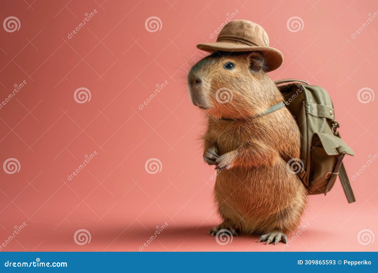 Funny and Cute Capybara Wearing in Different Uniforms on the Colour ...