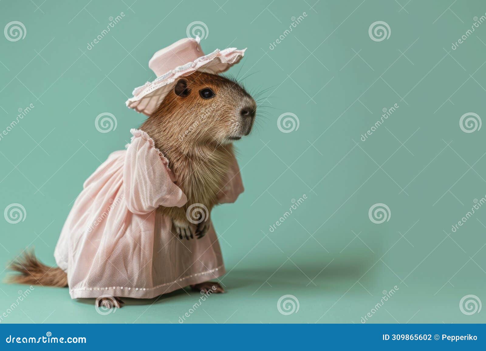 Funny and Cute Capybara Wearing in Different Uniforms on the Colour ...