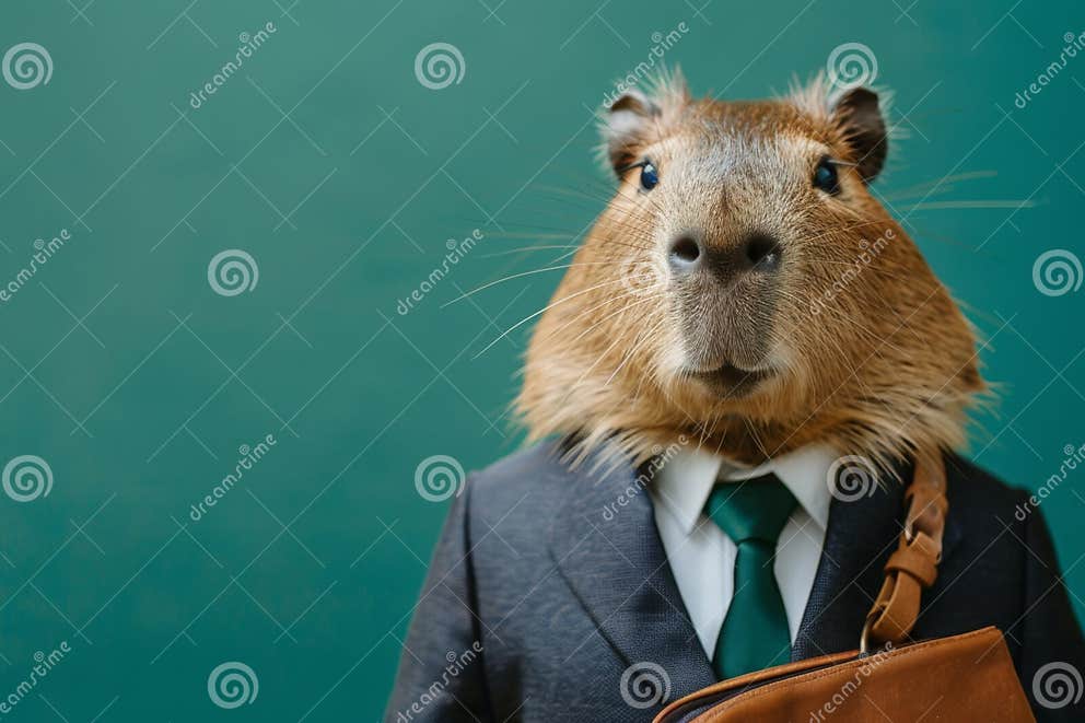 Funny and Cute Capybara Wearing in Different Uniforms on the Colour ...