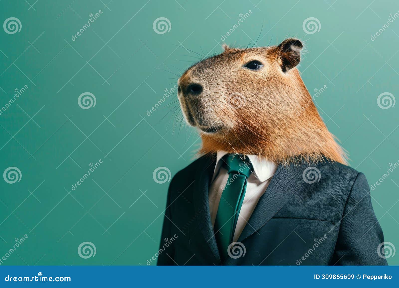 Funny and Cute Capybara Wearing in Different Uniforms on the Colour ...