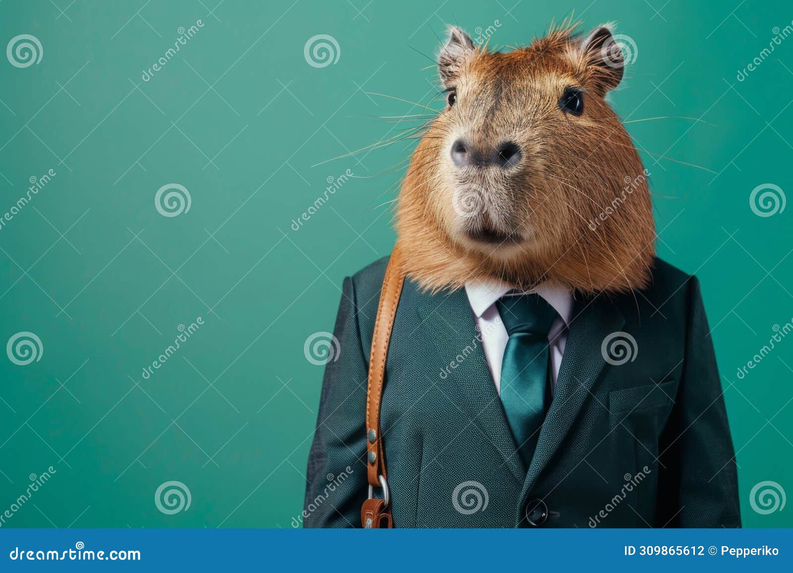 Funny And Cute Capybara Wearing In Different Uniforms On The Colour ...