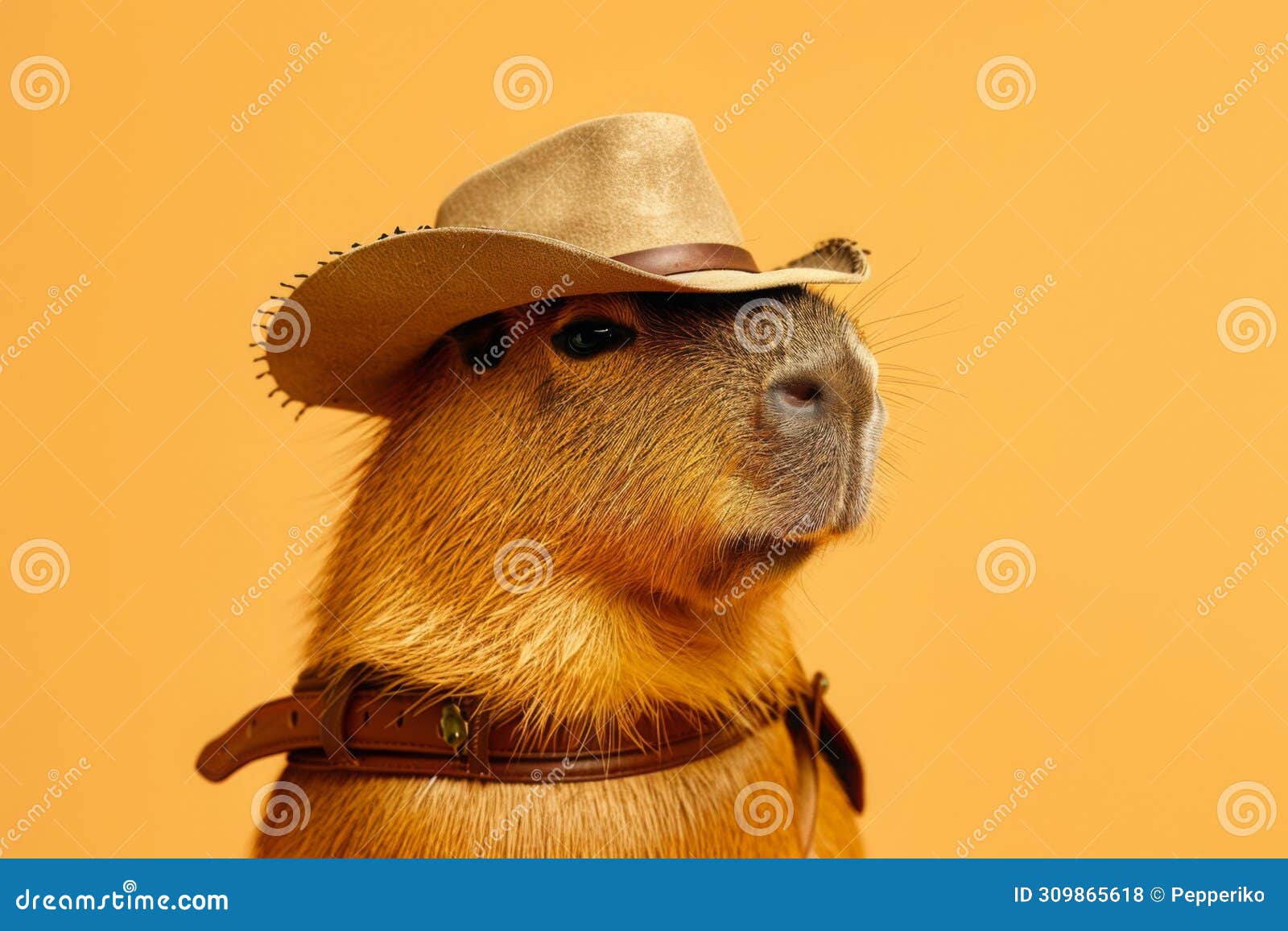 Funny and Cute Capybara Wearing in Different Uniforms on the Colour ...